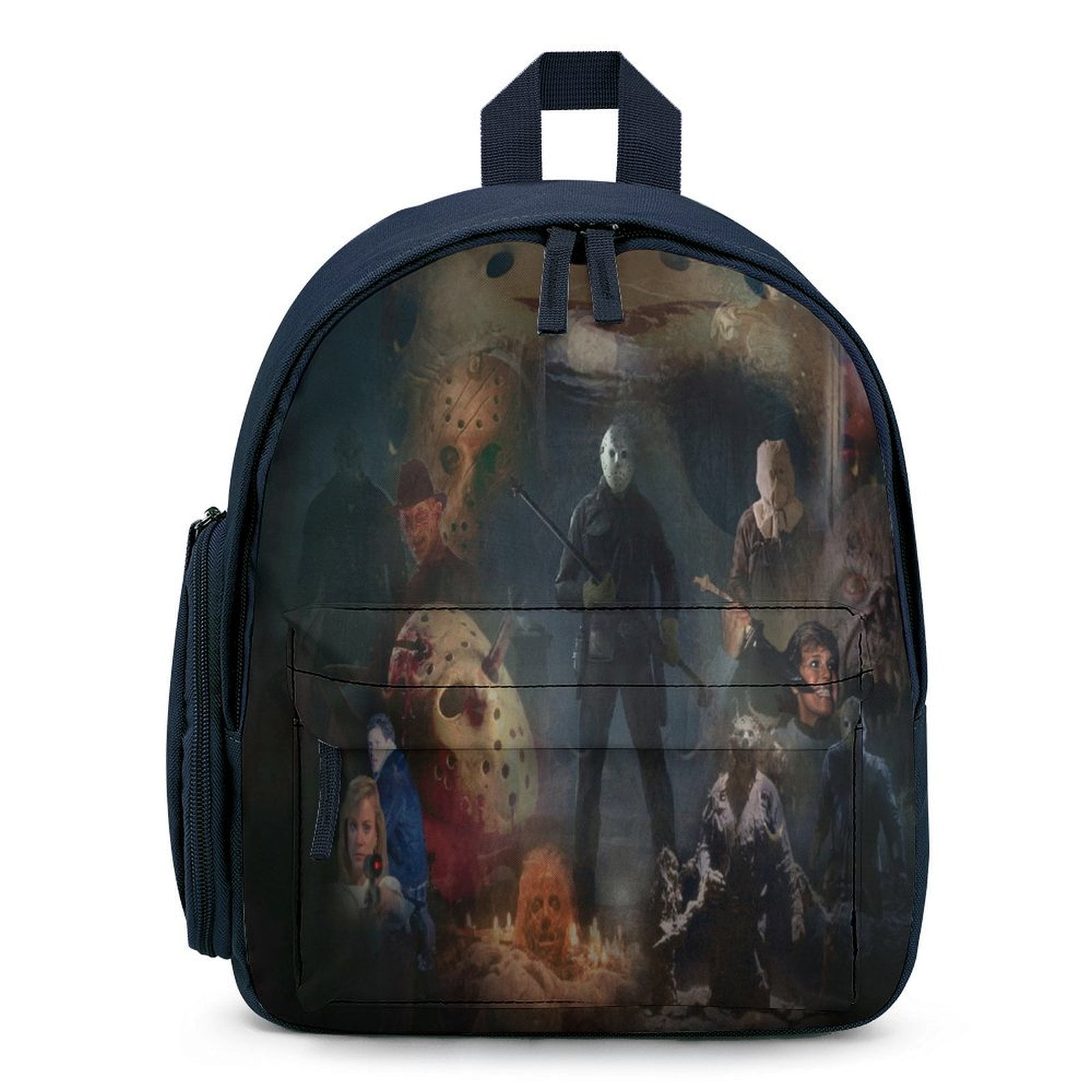 Small Backpack 12 inch Horror Movie Friday The 13th Backpack with Front ...