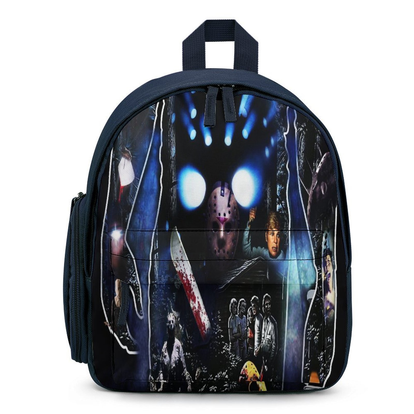 Small Backpack 12 inch Horror Movie Friday The 13th Backpack with Front ...
