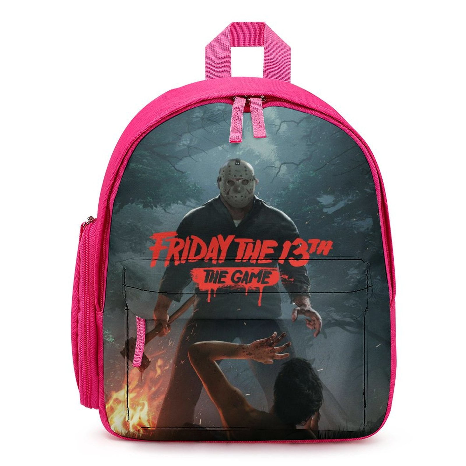Small Backpack 12 inch Horror Movie Friday The 13th Backpack with Front ...