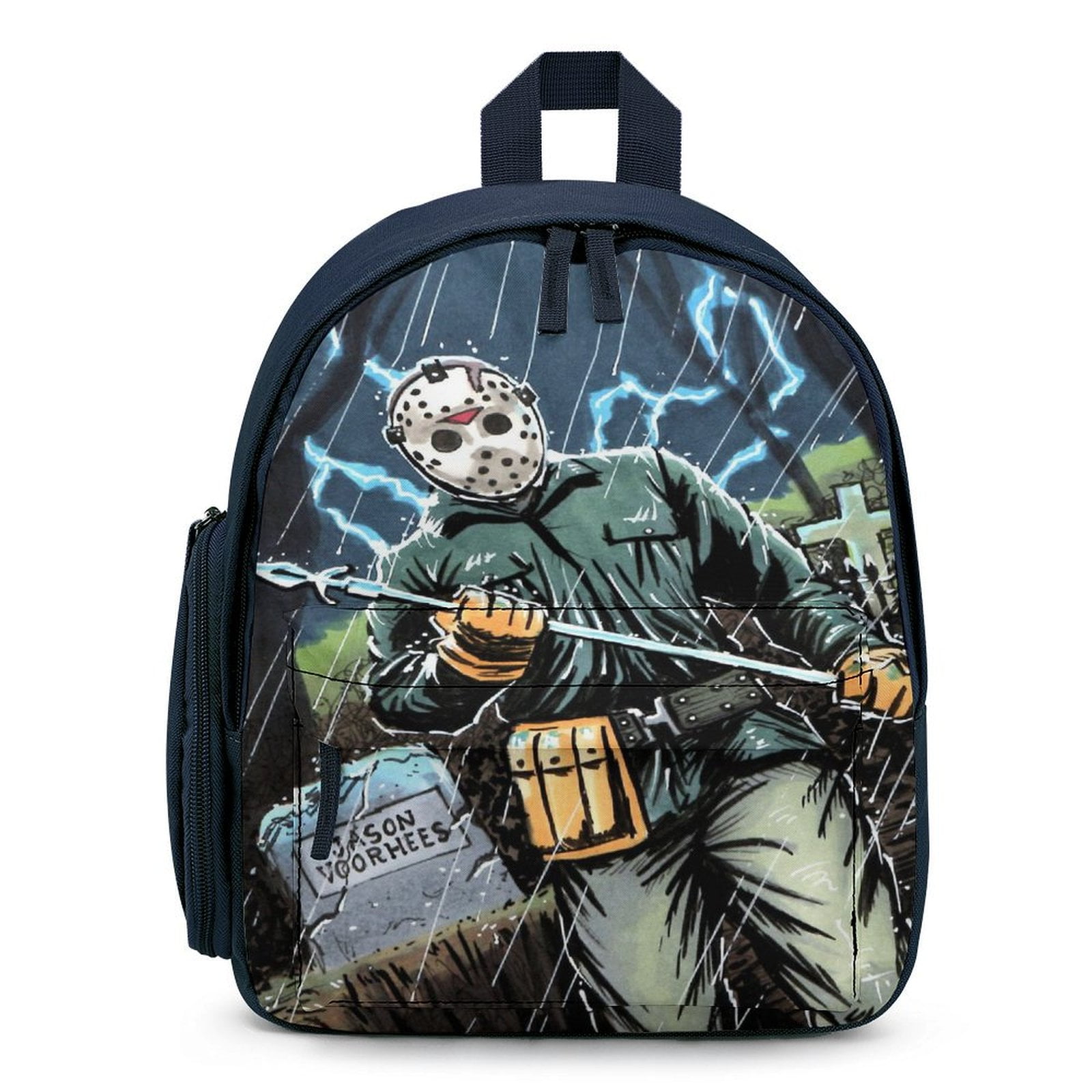 Small Backpack 12 inch Horror Movie Friday The 13th Backpack with Front ...