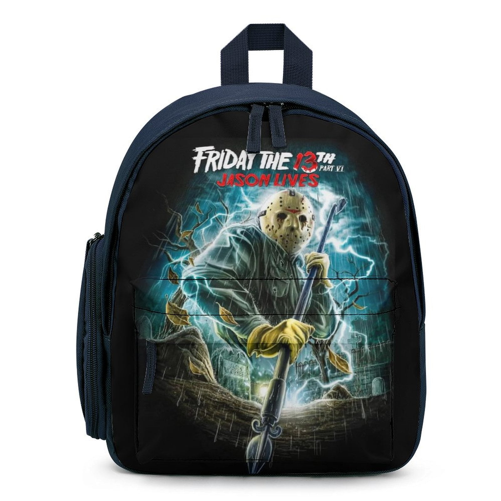 Small Backpack 12 inch Horror Movie Friday The 13th Backpack with Front ...