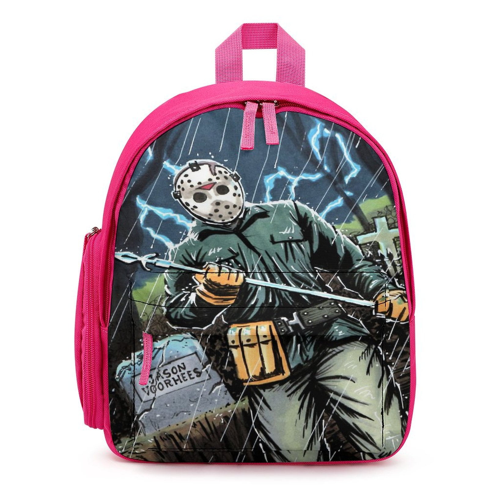 Small Backpack 12 inch Horror Movie Friday The 13th Backpack with Front ...