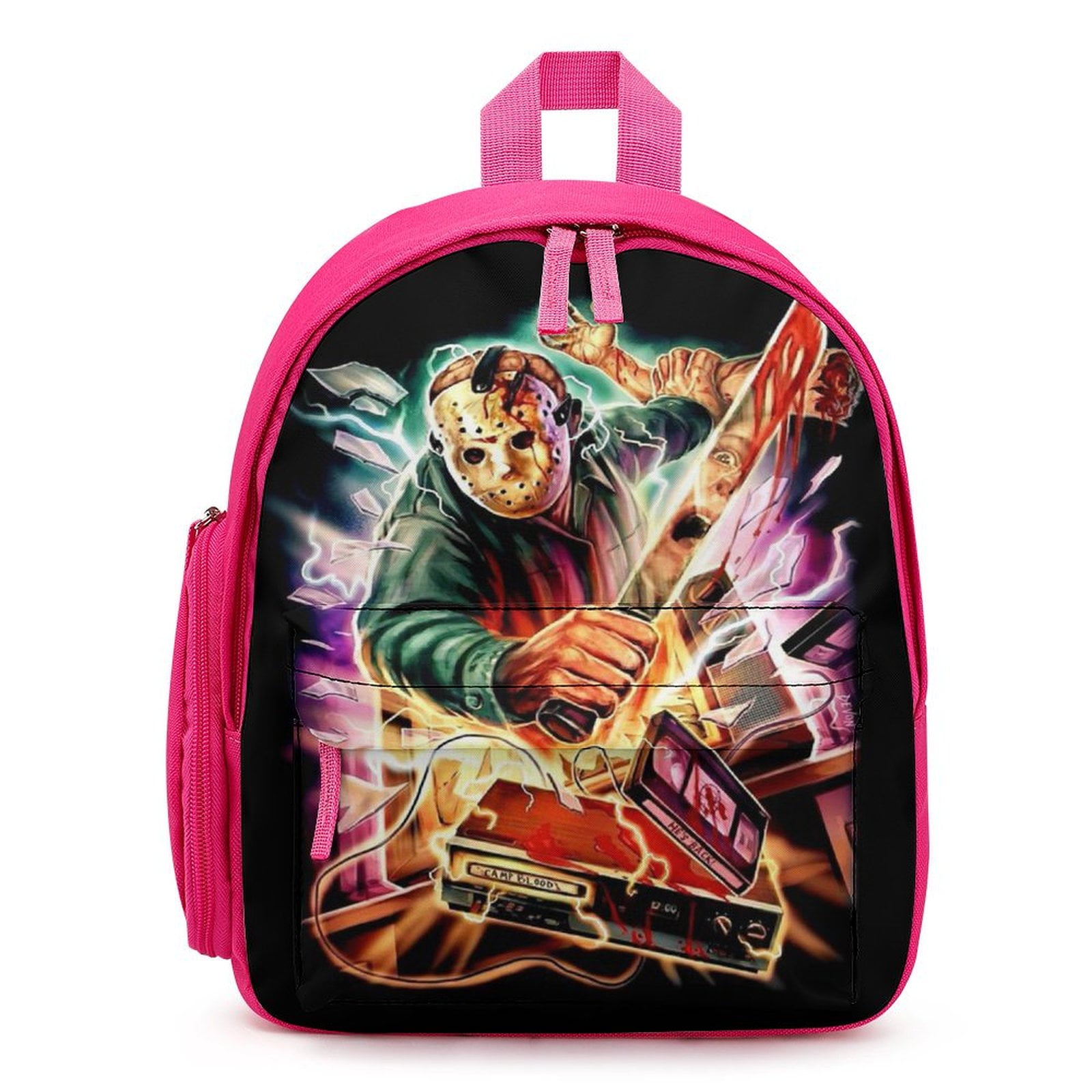 Small Backpack 12 inch Horror Movie Friday The 13th Backpack with Front ...