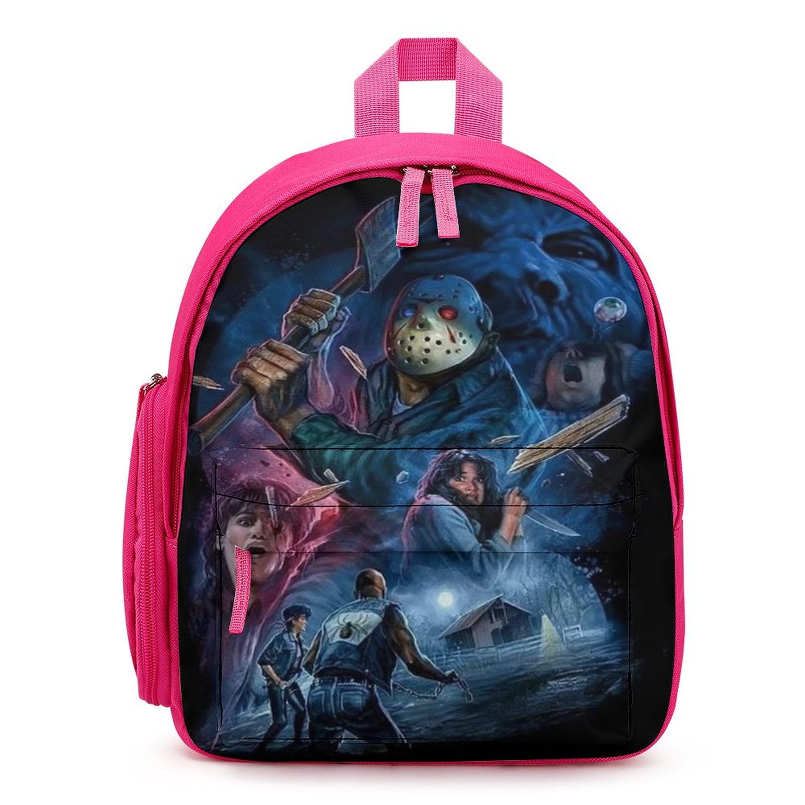 Small Backpack 12 inch Horror Movie Friday The 13th Backpack with Front ...