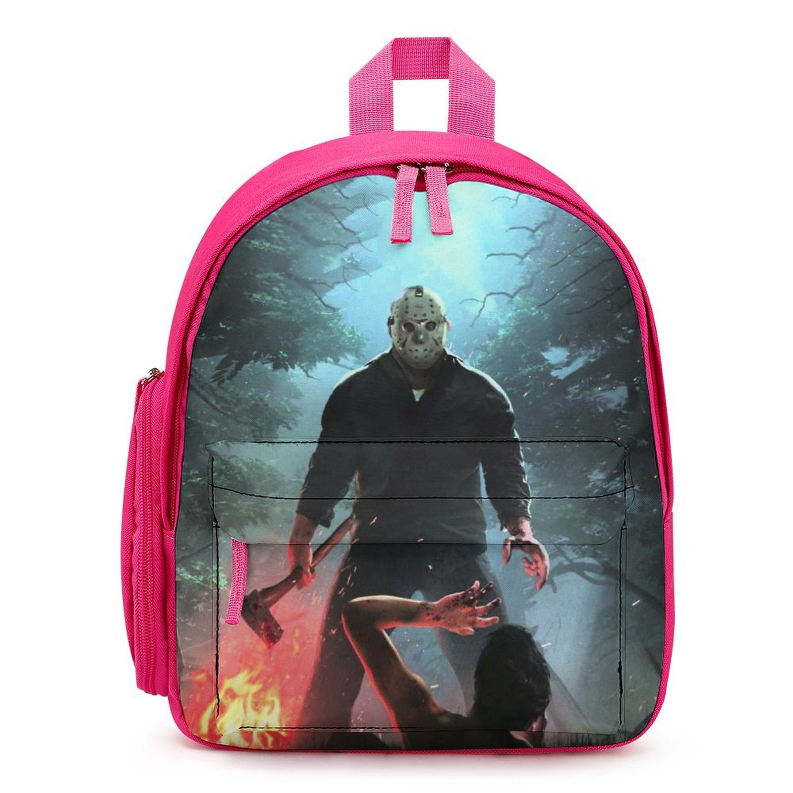 Small Backpack 12 inch Horror Movie Friday The 13th Backpack with Front ...