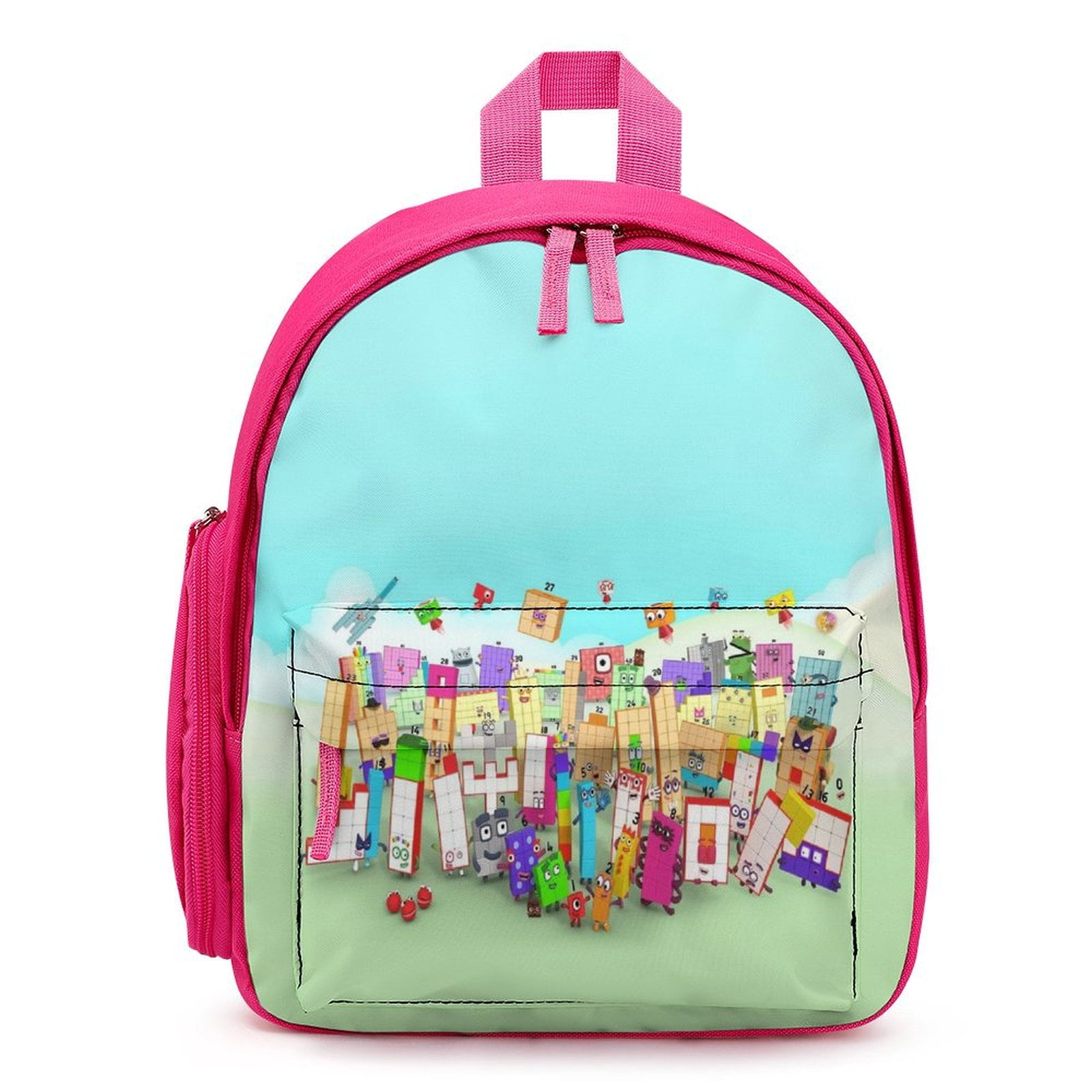 Small Backpack 12 inch Number Block Backpack with Front Pocket Durable ...