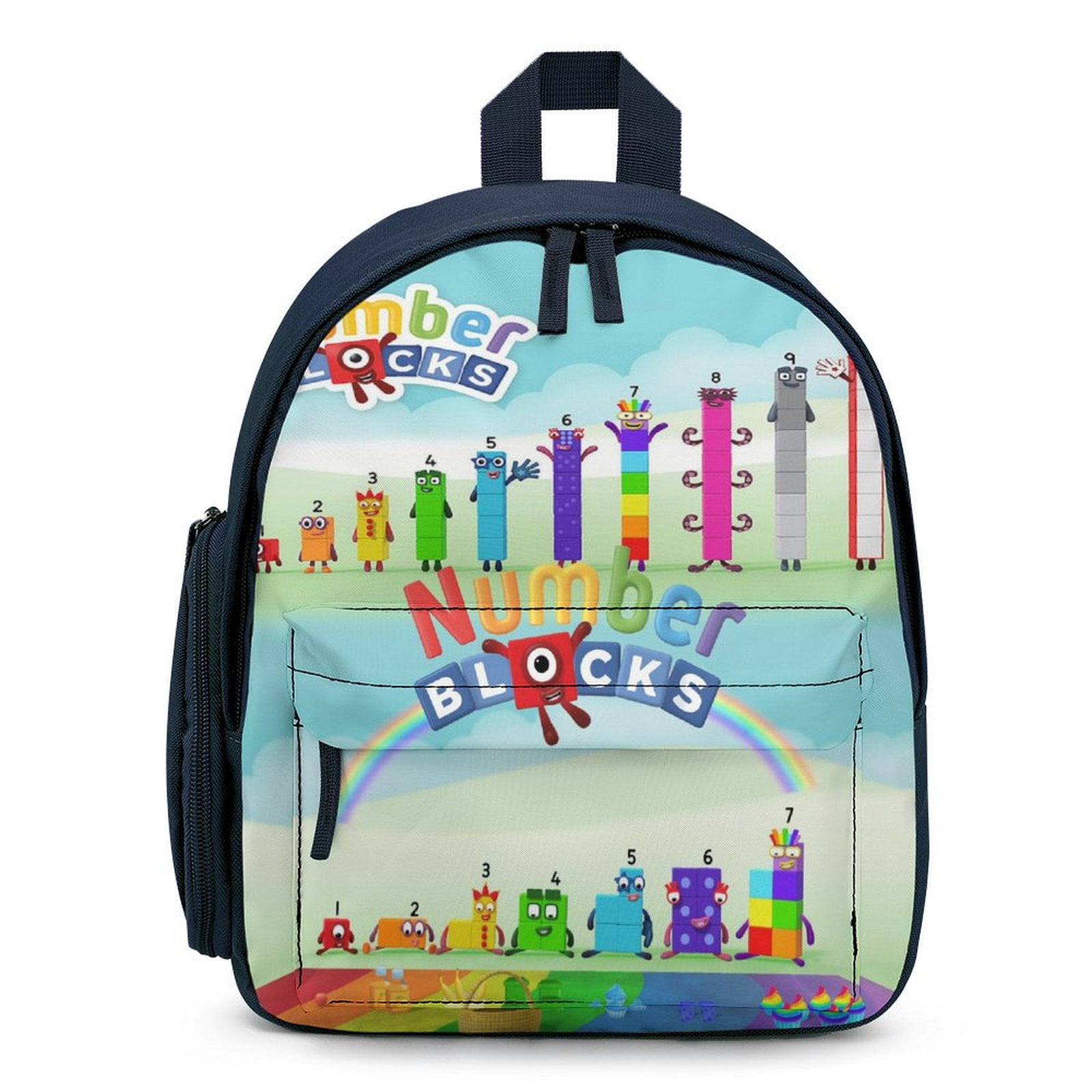 Small Backpack 12 inch Number Block Backpack with Front Pocket Durable ...