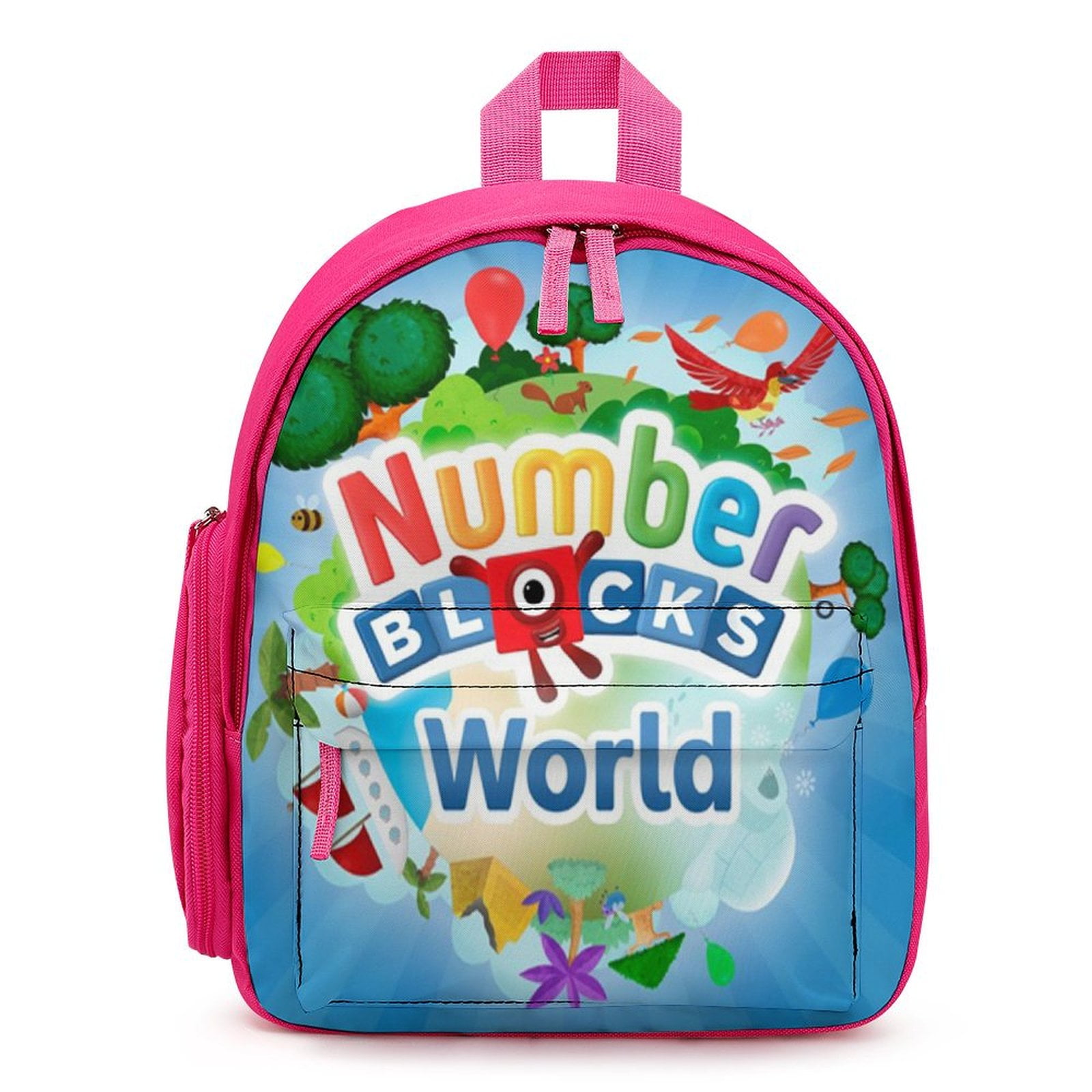 Small Backpack 12 inch Number Block Backpack with Front Pocket Durable ...