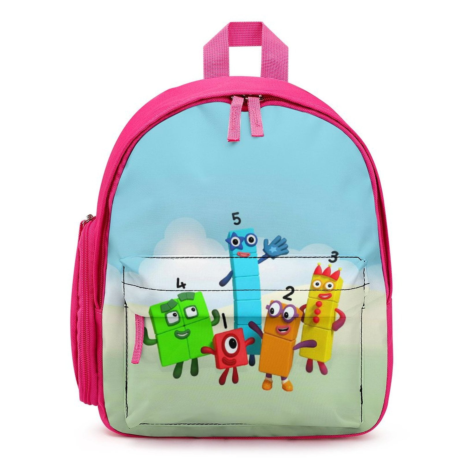 Small Backpack 12 inch Number Block Backpack with Front Pocket Durable ...
