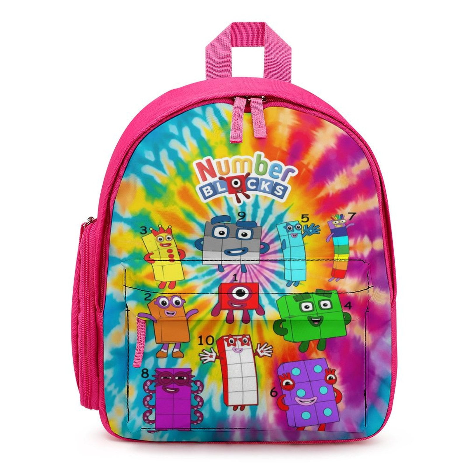 Small Backpack 12 inch Number Block Backpack with Front Pocket Durable ...