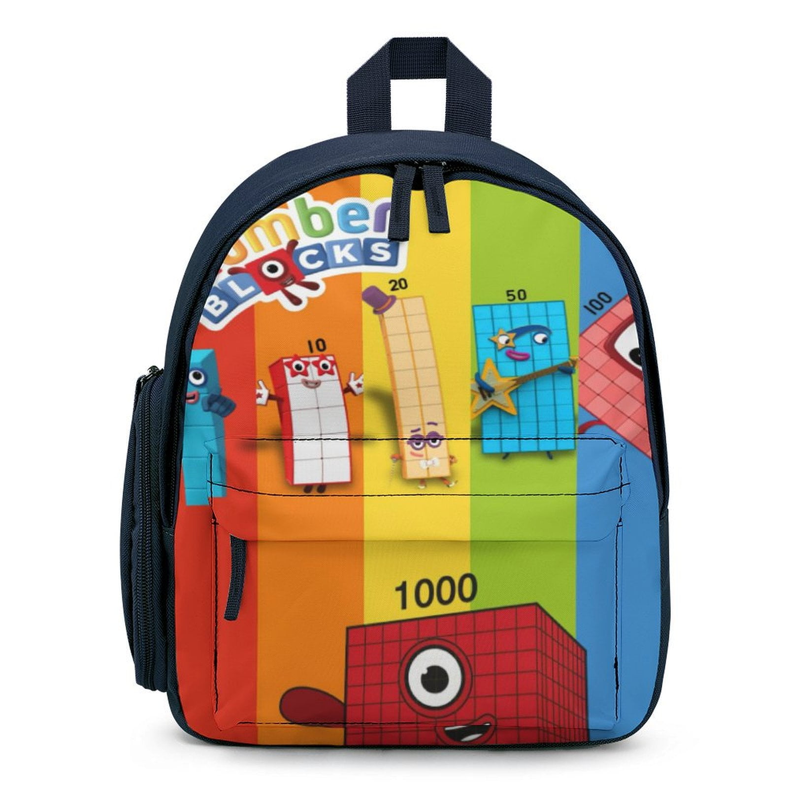 Small Backpack 12 inch Number Block Backpack with Front Pocket Durable ...