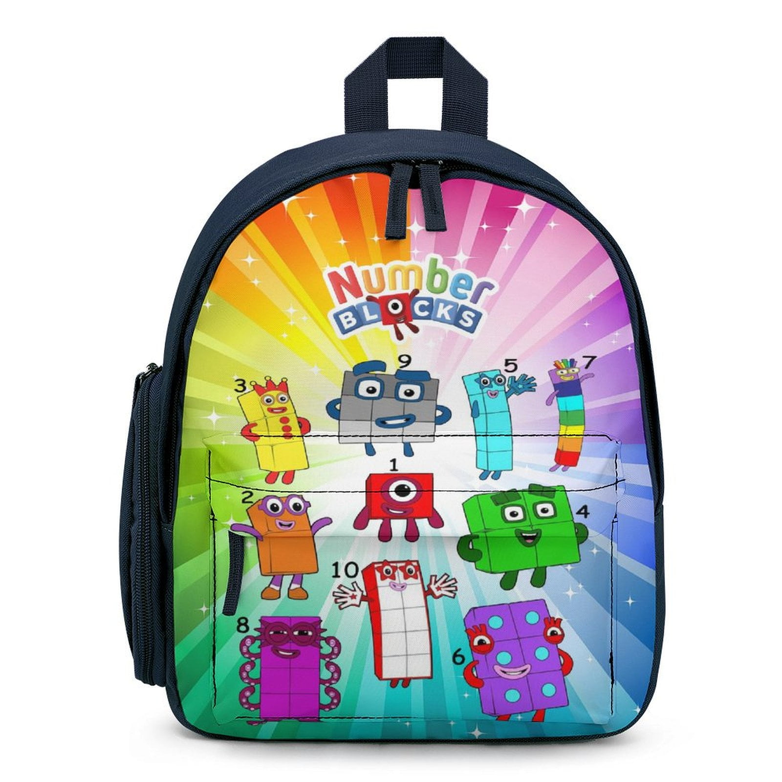 Small Backpack 12 inch Number Block Backpack with Front Pocket Durable ...