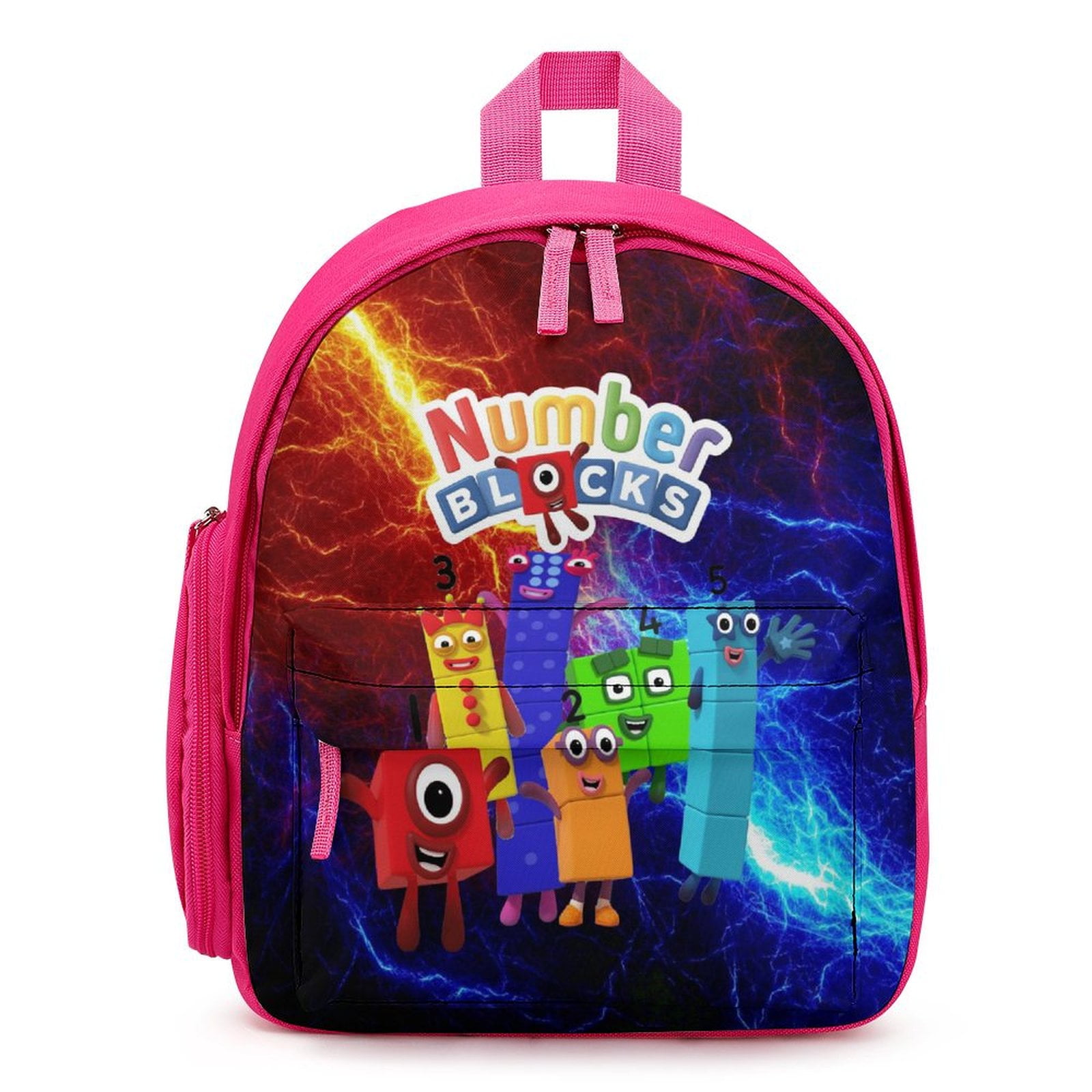 Small Backpack 12 inch Number Block Backpack with Front Pocket Durable ...