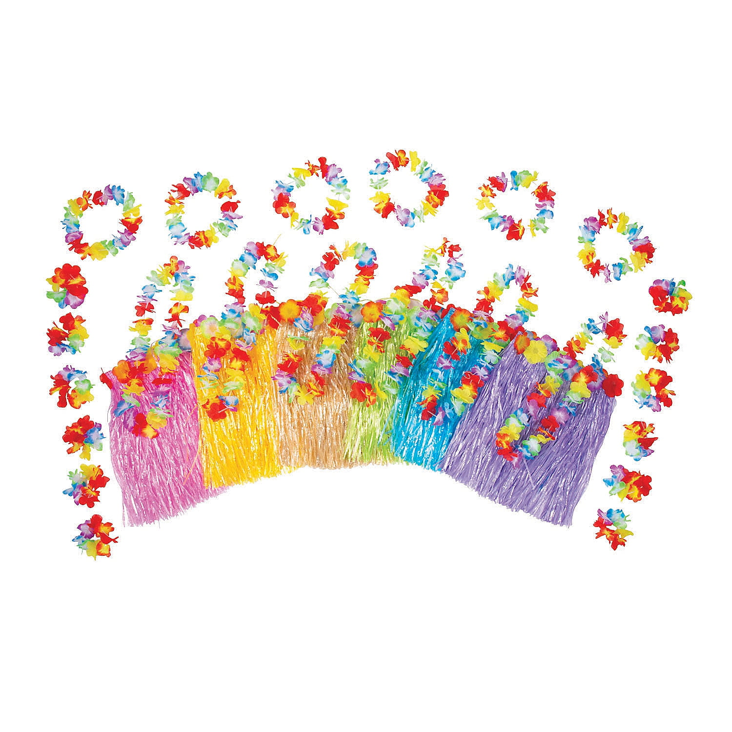 Kid’s Multicolor Hula Kits for 12, Apparel Accessories, Luau, 12 Pieces ...