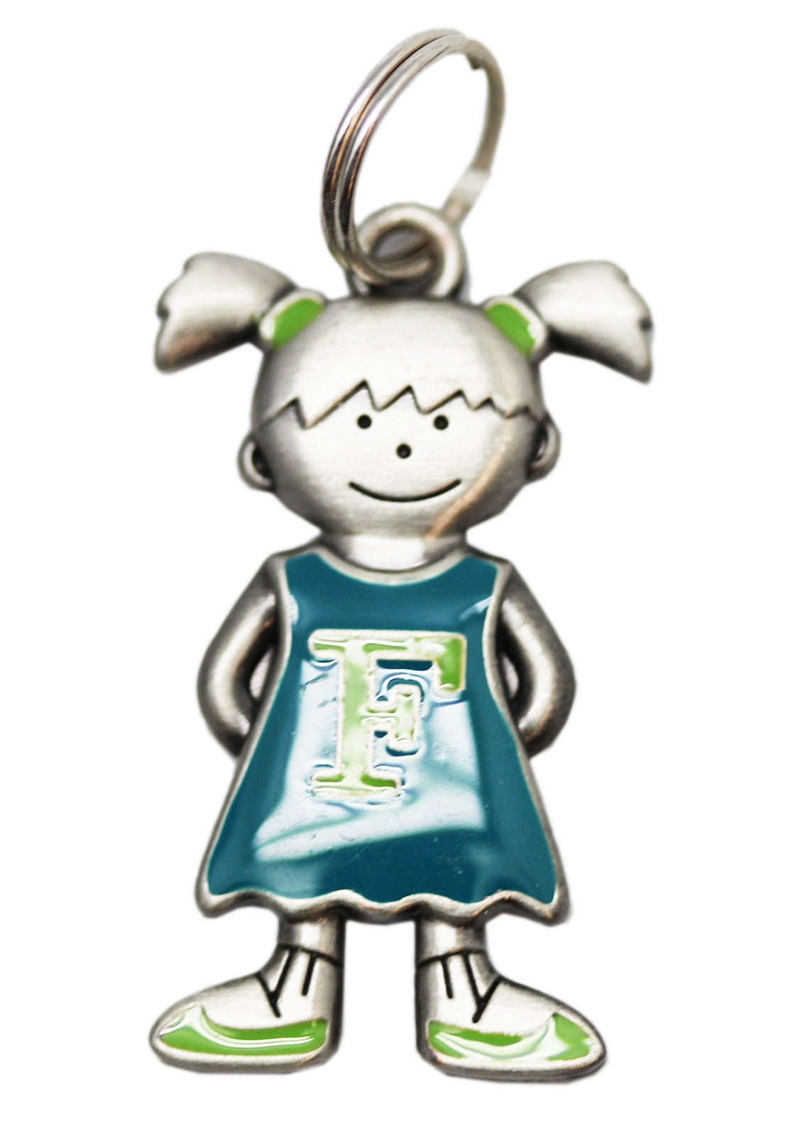 Kid's Name Initial Keychain Charm: Teal Girl "F" - By Ganz - Walmart.com