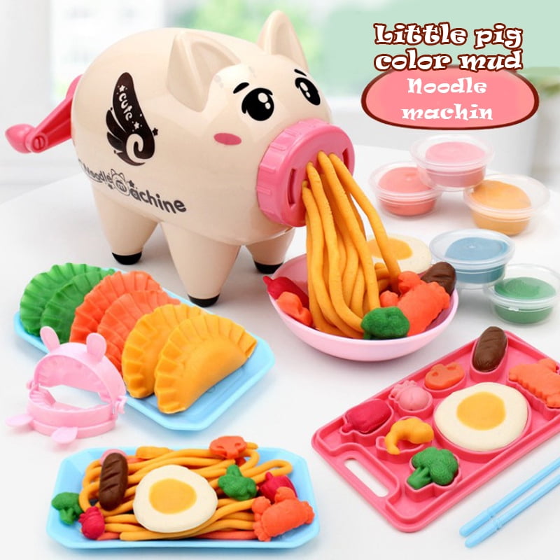 Kid's Pig Noodle Machine Colored Clay Plasticine Mold Tool Set Nontoxic ...