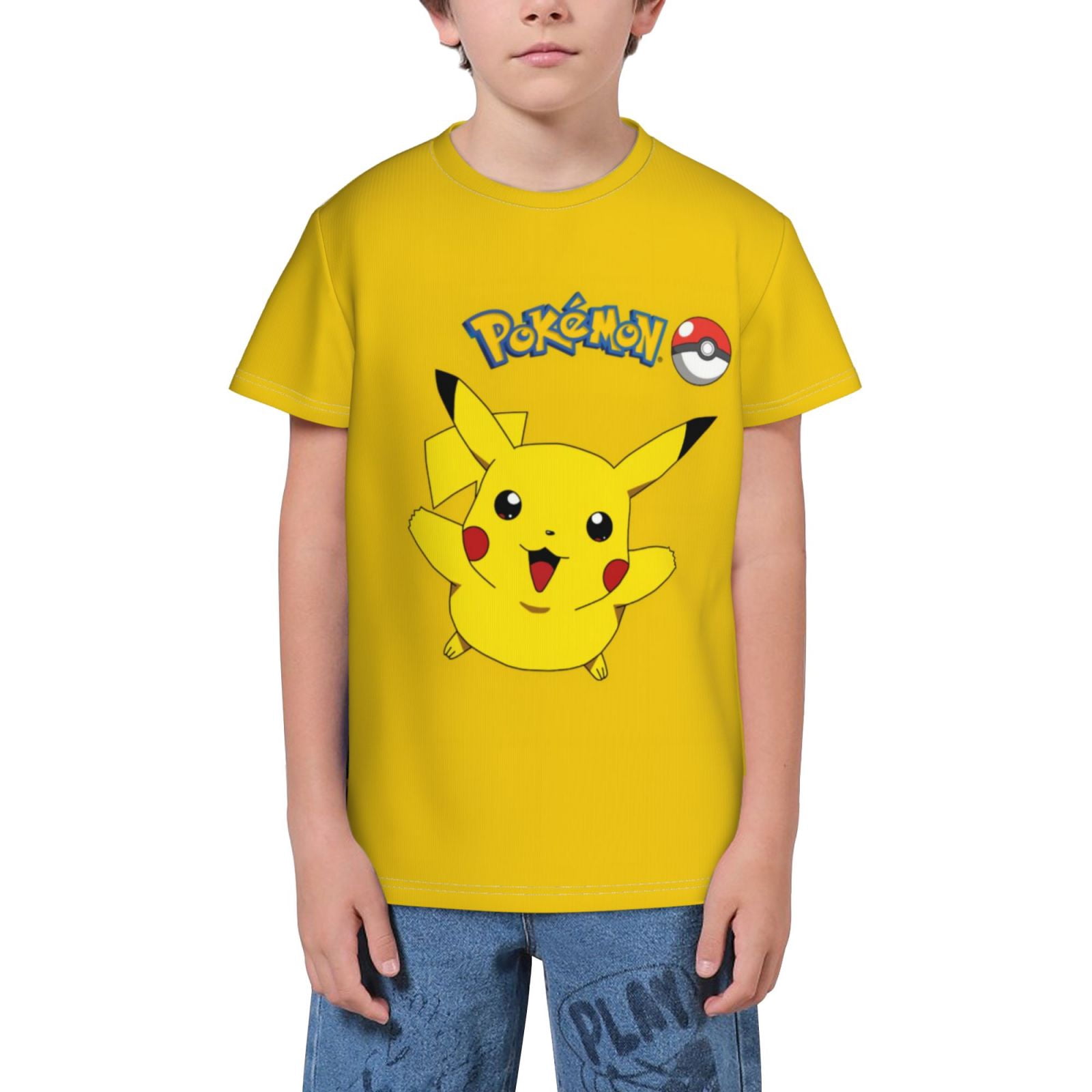 Kid's Pokemon-Pikachu Game Crewmate Short Sleeve T-Shirt for Kids Boys ...
