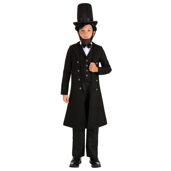 Kid's President Abe Lincoln Costume, Black Suit with Top Hat ...