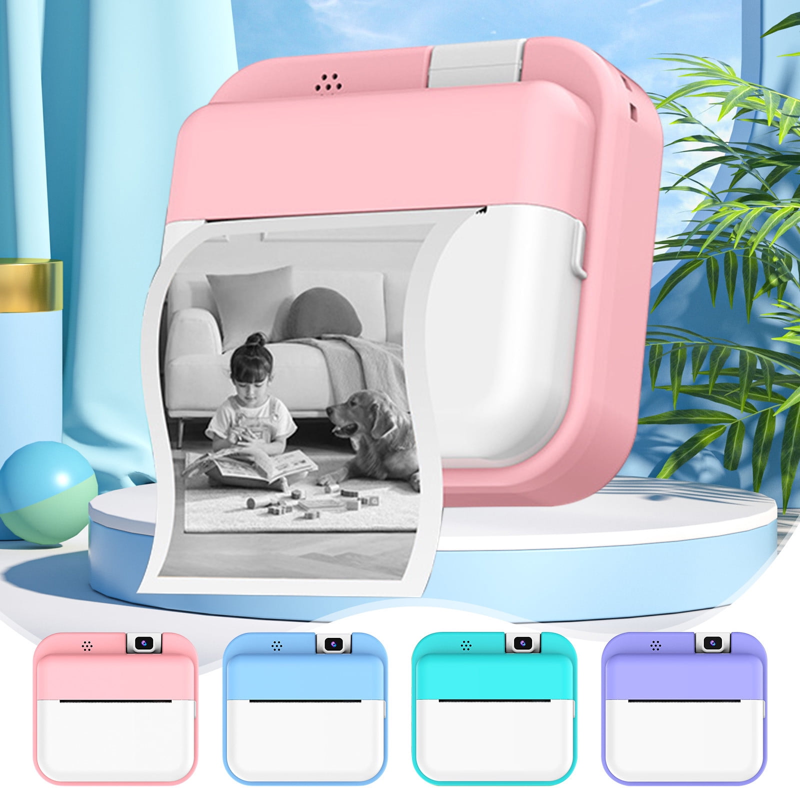 Kid's Printing Instant Camera Print Build In 2.0 Inch Screen 180 Degree ...
