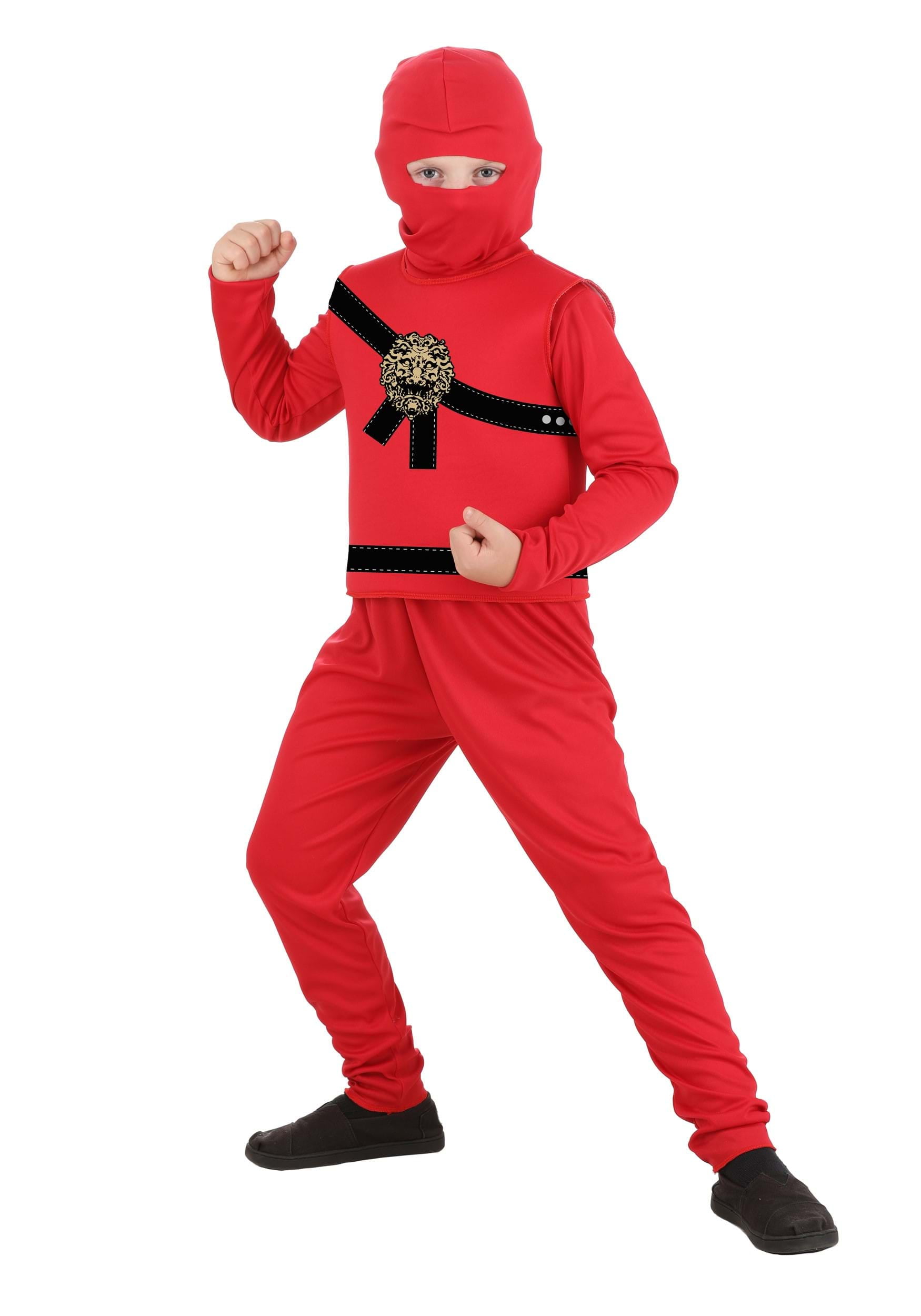 Kid's Red Ninja Master Costume - Walmart.com
