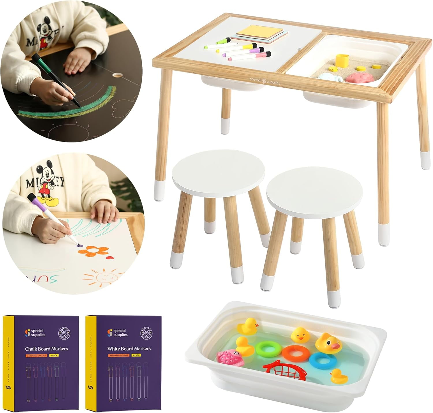 Special Supplies Wooden Sensory Activity Table for Kids and Toddlers ...
