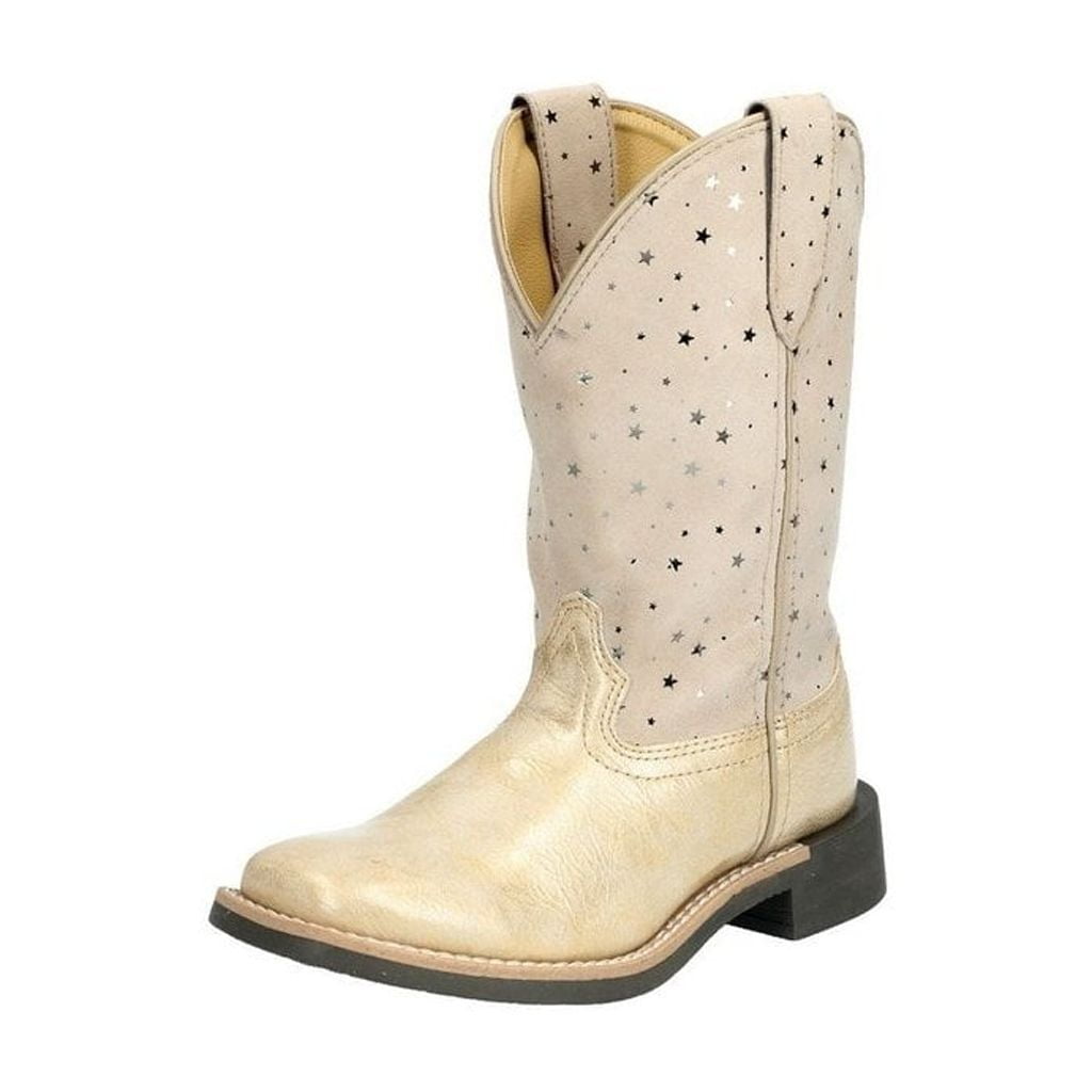 Smoky Mountain Western Boots Girls Starlight Square Gold White 3313Y ...
