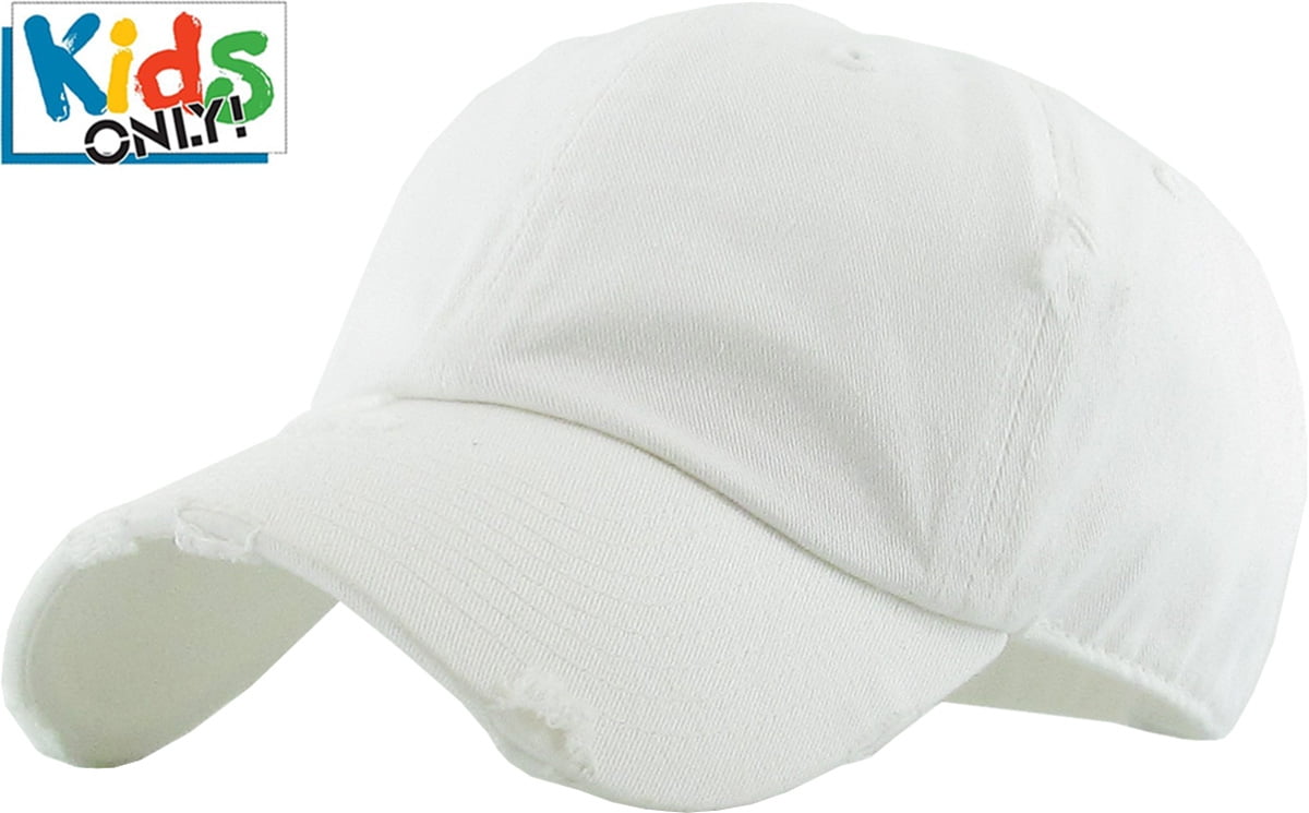 Kid's Vintage Distressed Dad Hat Junior Size Adjustable Baseball Cap ...