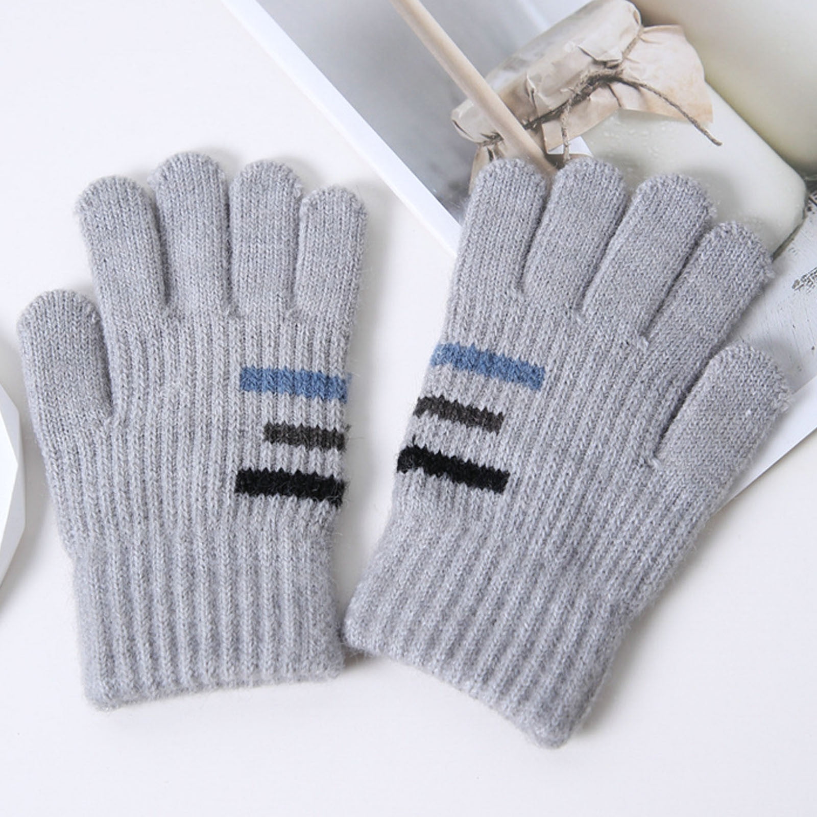 Kid's Winter Gloves Children Stretchy Warm Gloves Boys Or Girls Knit ...