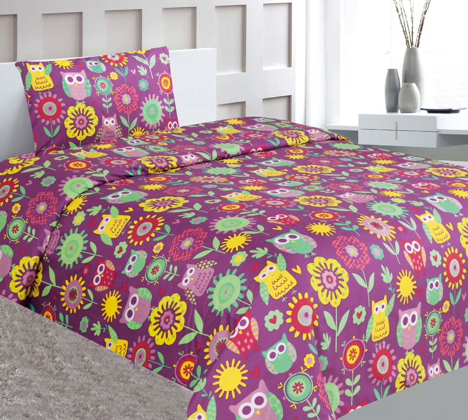 Kid's sheet set easy wash light weight super soft multi-color fade ...