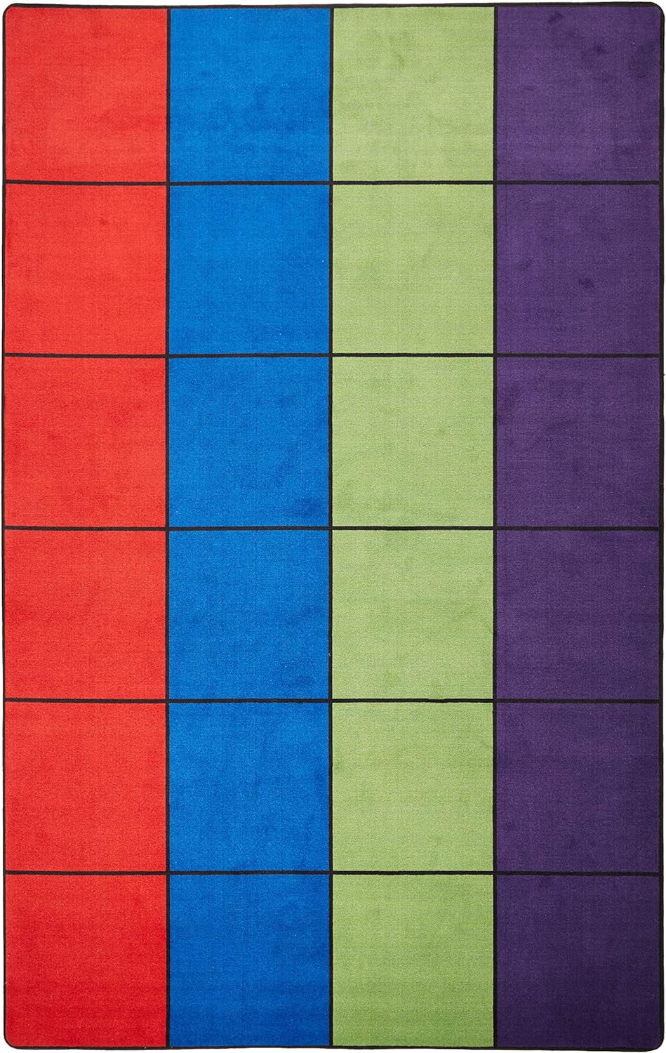 KidCarpet Blocks Seating Classroom Rug Multi with 24 Squares, 7'6" x 12 ...
