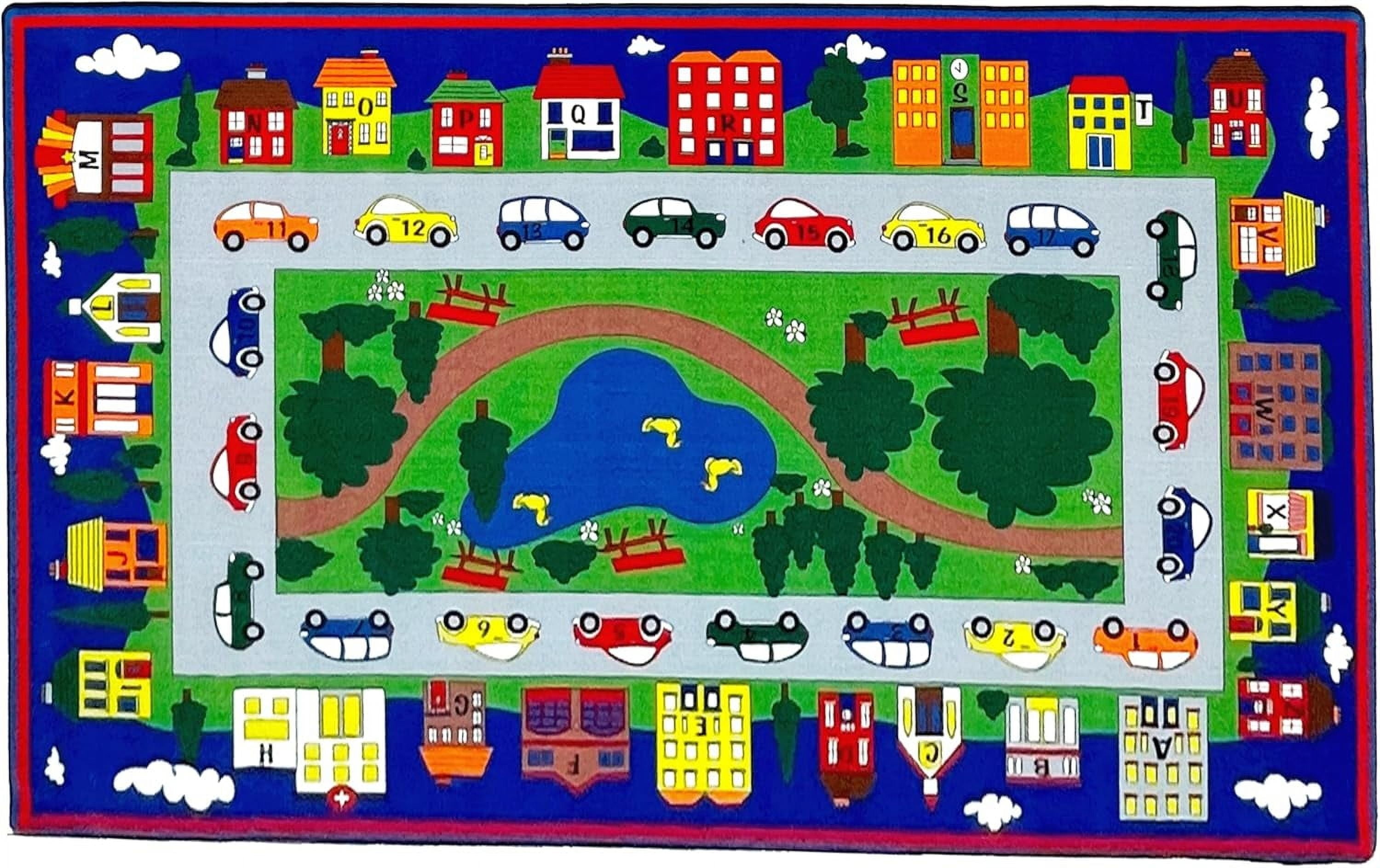 KidCarpet.com Around Town Road Rug with Alphabet & Numbers 6 x 8'6 ...