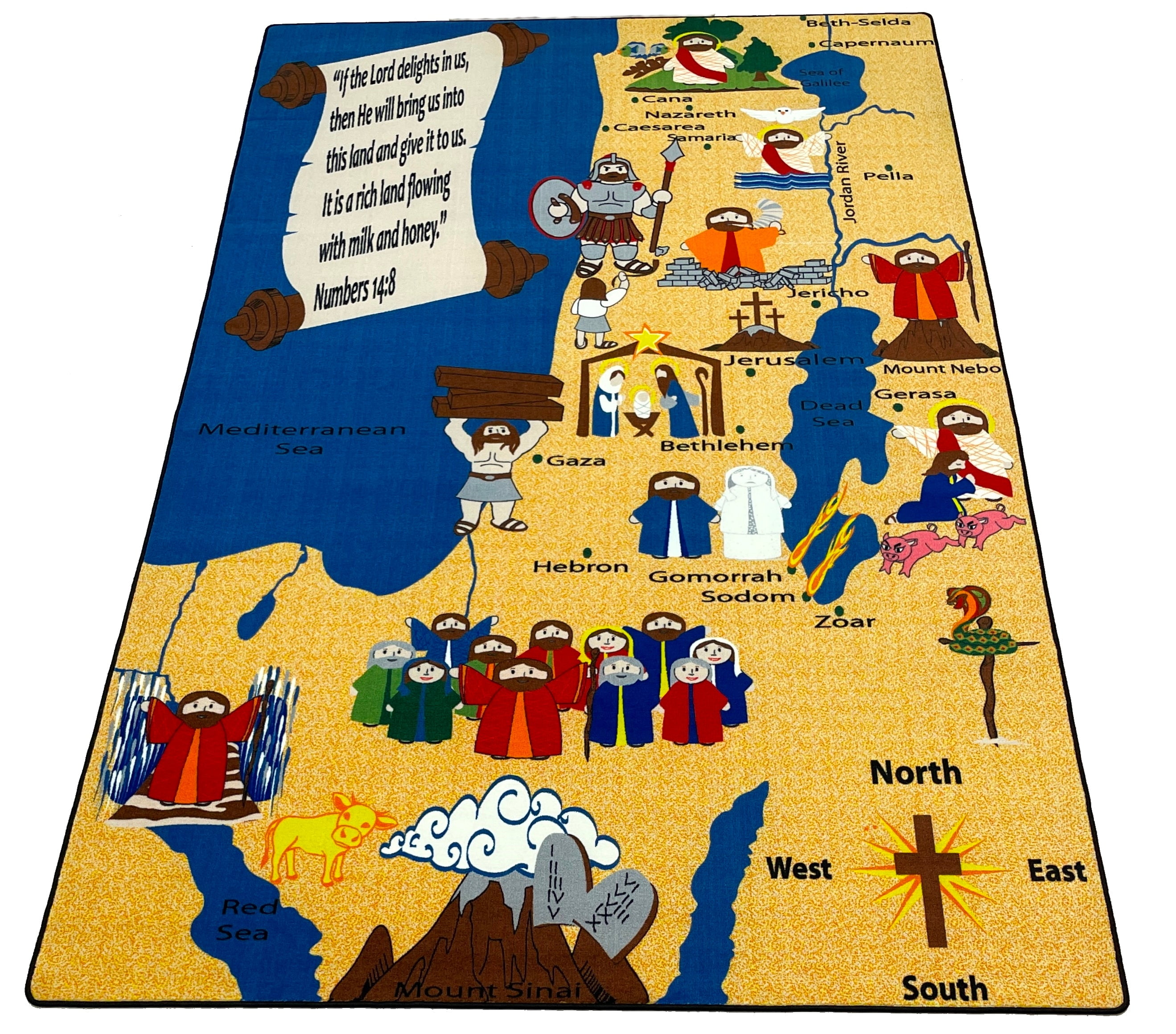 KidCarpet.com Holy Land Map Nylon Area Rug 6' x 8'6" Multicolored ...