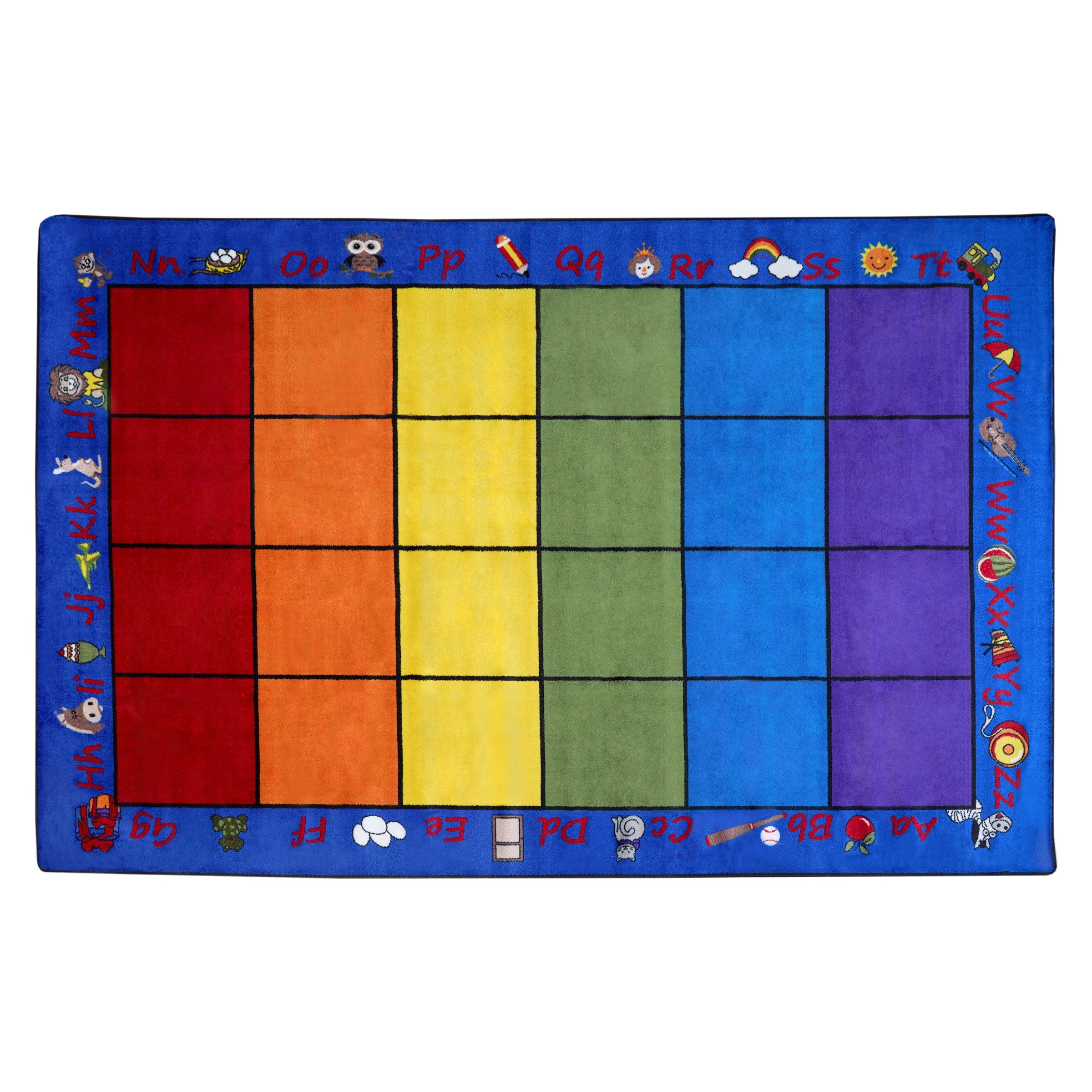 KidCarpet.com Seating Rainbow with Alphabet Rug 24 Rectangle 7'6" x 12 ...