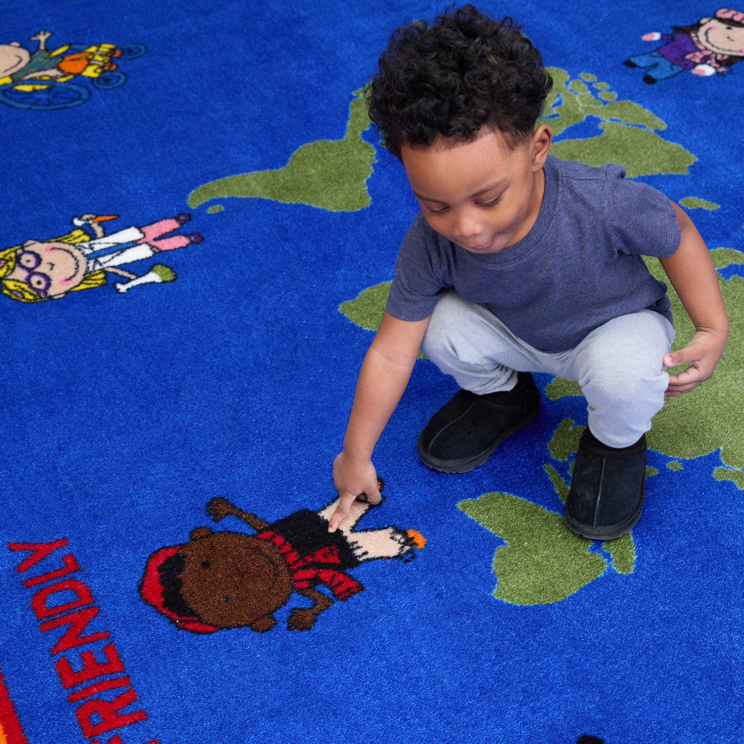 KidCarpet.com Our World of Virtue Classroom Rug 6' x 8'6