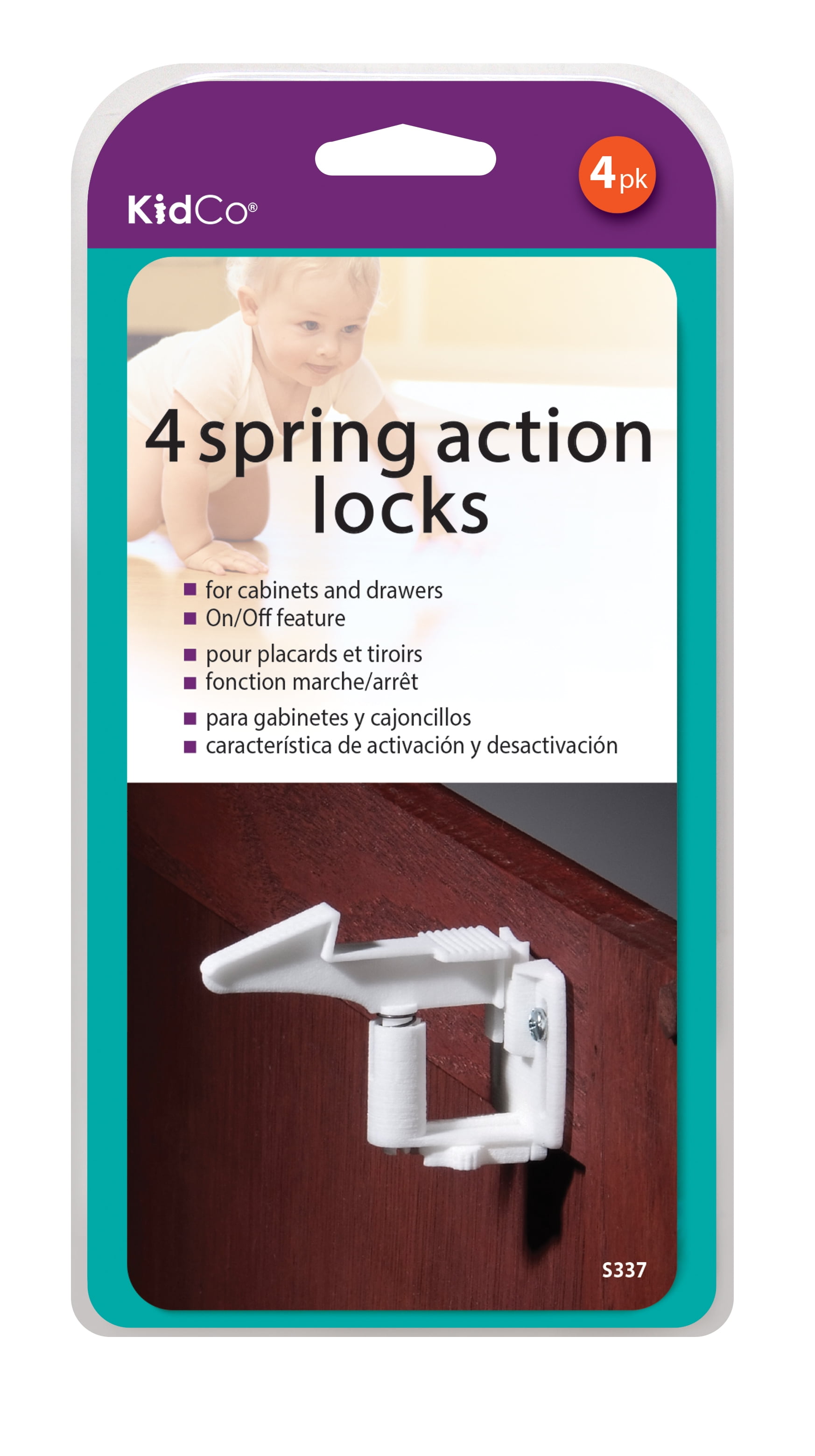 KidCo Child Safety Spring Action Lock, White, Plastic - Walmart.com