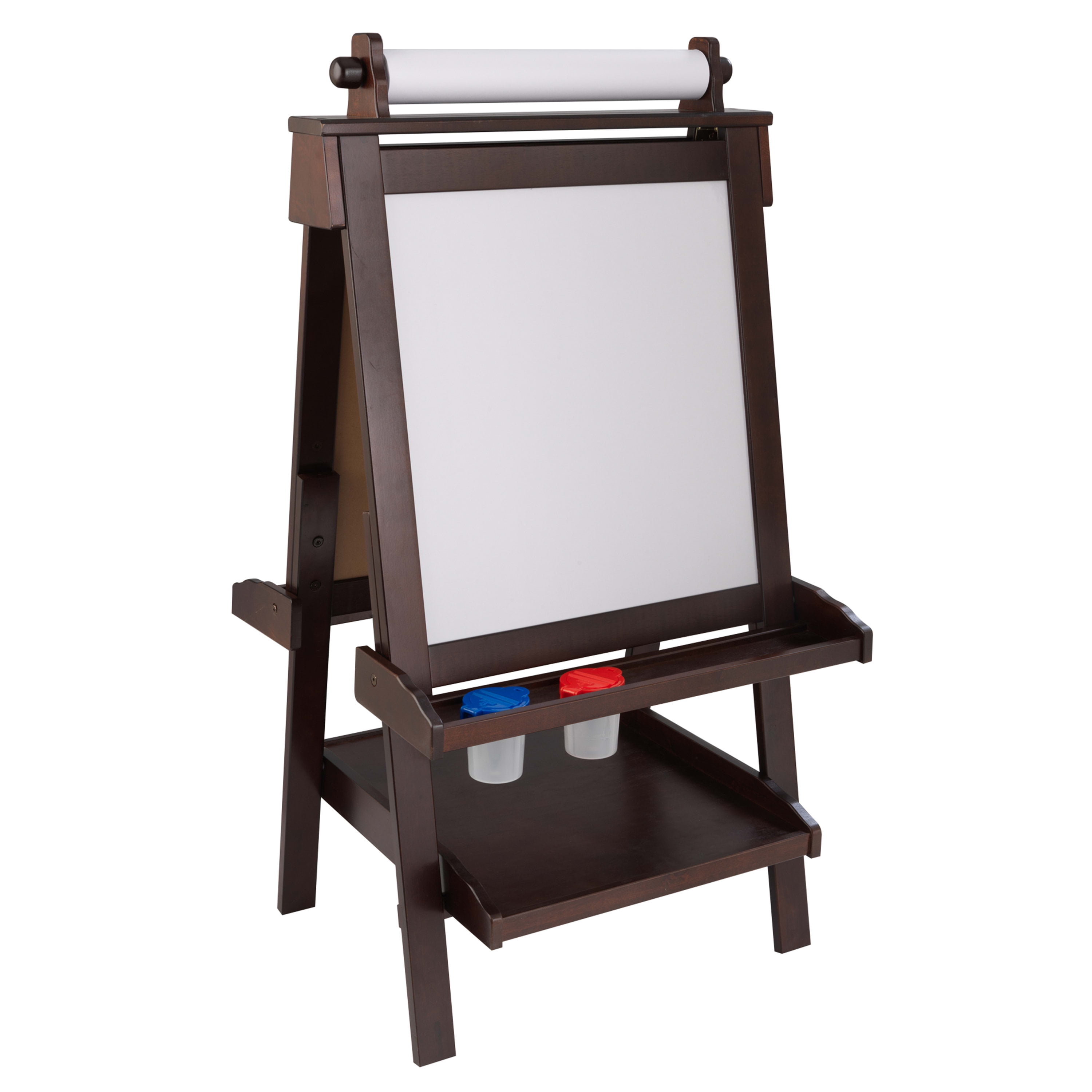 KidKraft Deluxe Wood Easel with Chalkboard, Dry Erase, Paper Roll ...