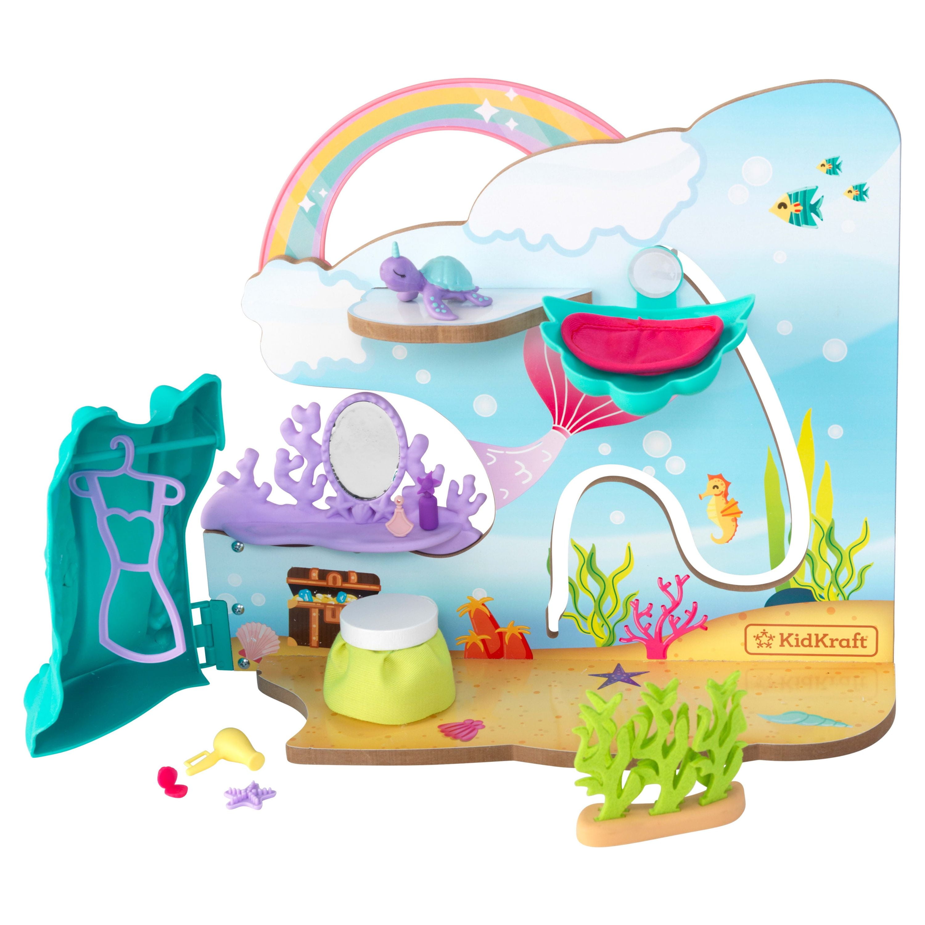 KidKraft Rainbow Dreamers Wooden Waterfall Grotto Dressing Room Play ...