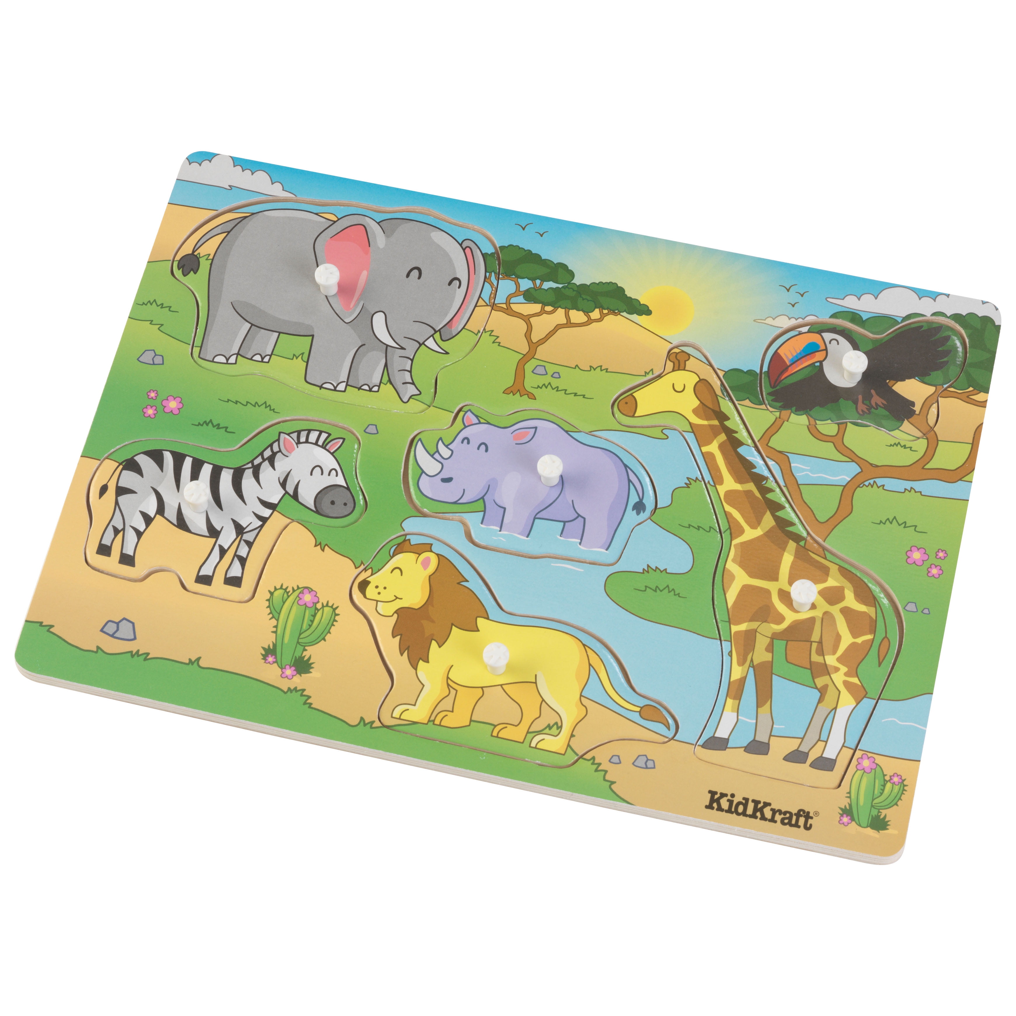 KidKraft Safari Peg Wooden Puzzle - Walmart.com