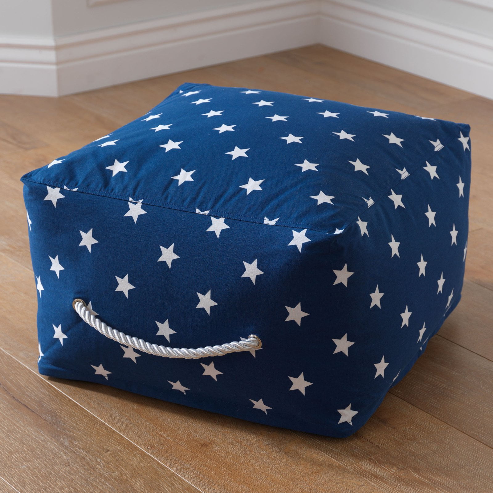 KidKraft Square Pouf Navy with White Stars - Walmart.com