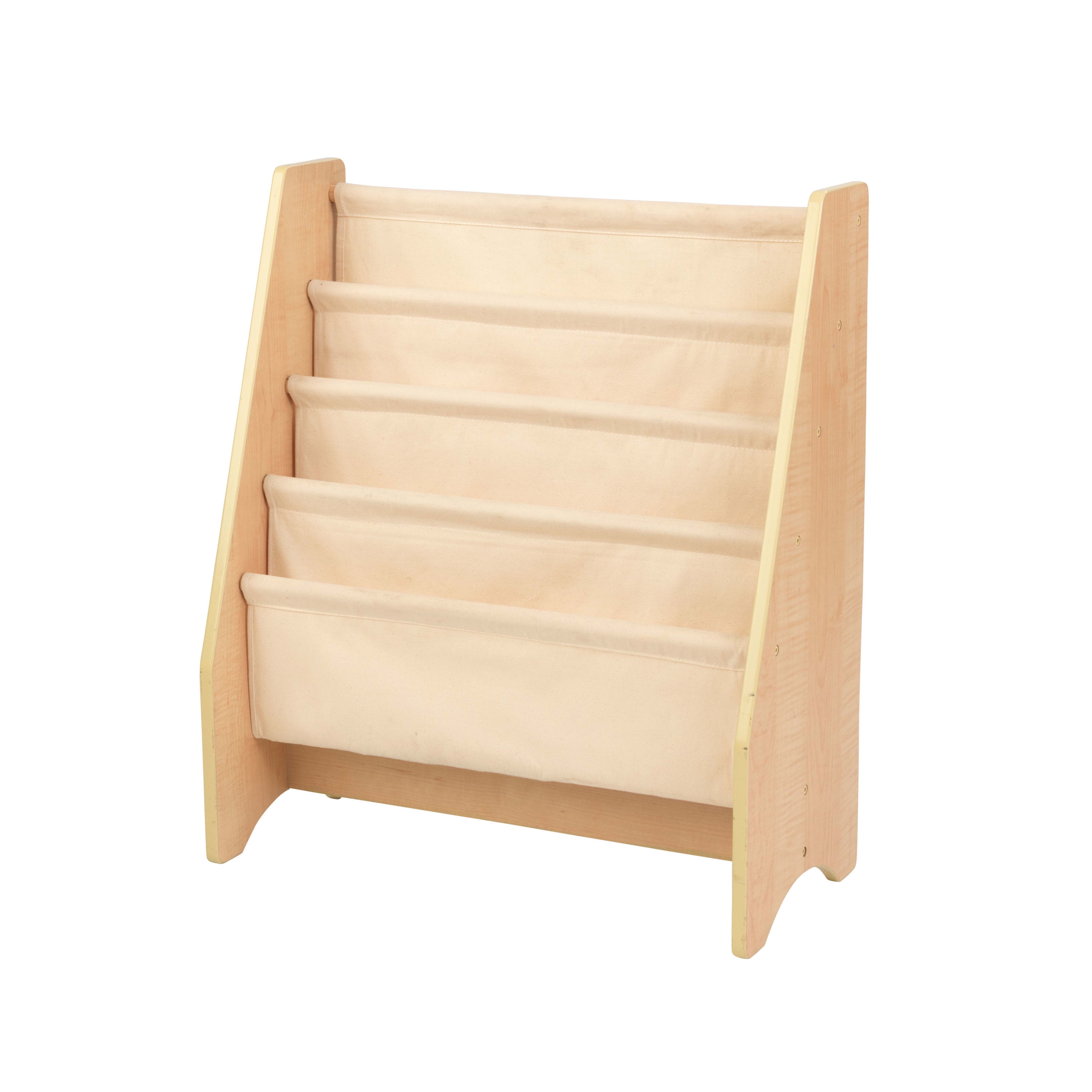 KidKraft Wood and Canvas Sling Bookshelf Furniture for Kids – Natural ...