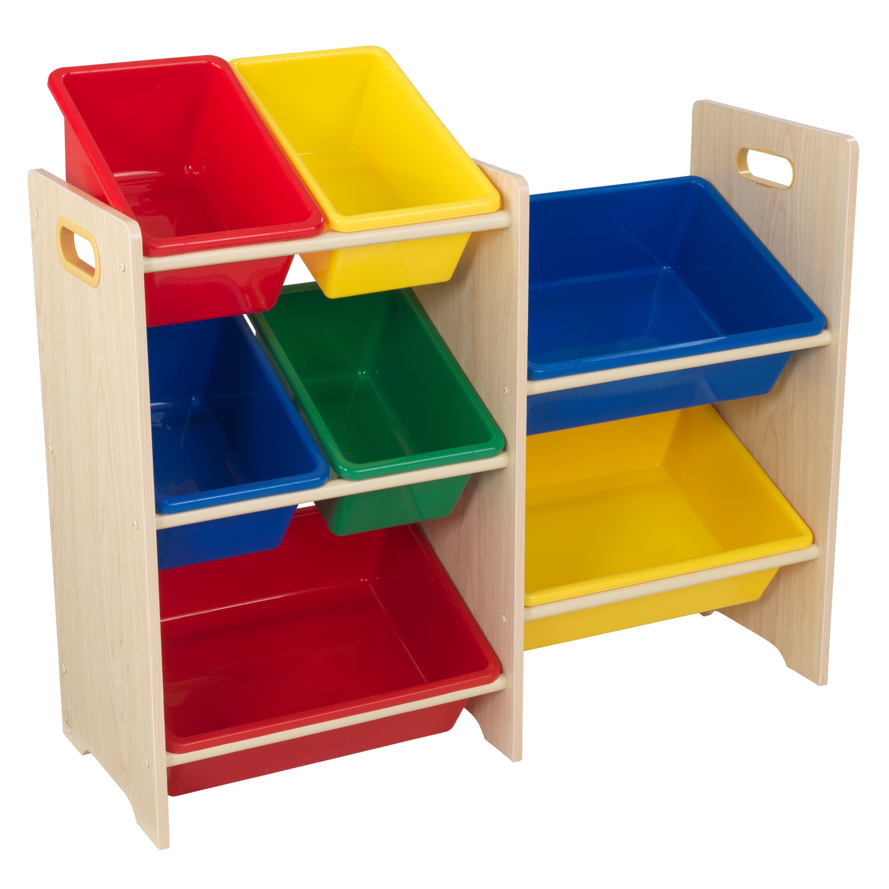 KidKraft Wooden Children's Toy Storage Unit with Seven Plastic Bins ...