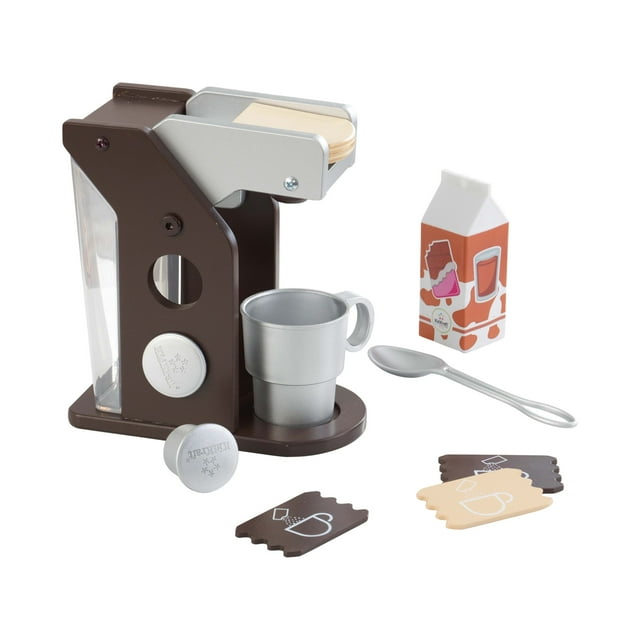 KidKraft Wooden Espresso Coffee Set, Child's Kitchen Play Toy - Walmart.com
