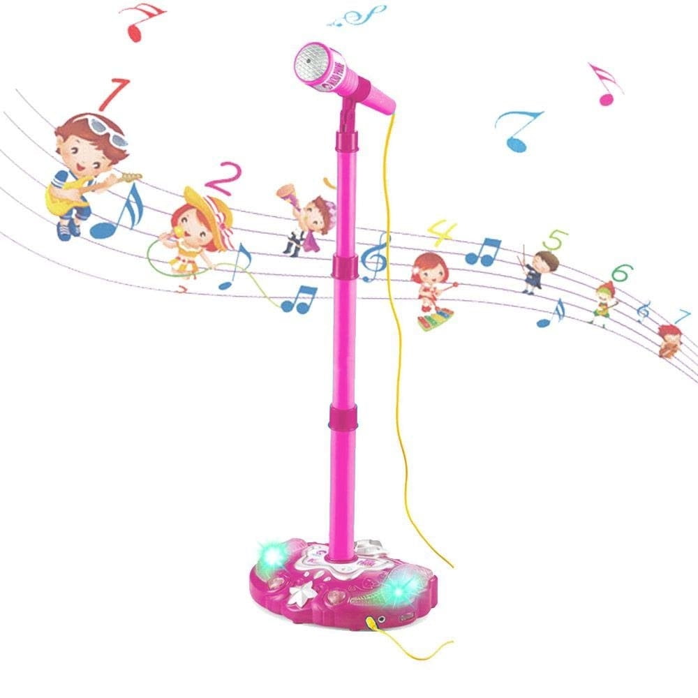 Kidplay Products Kids Karaoke Machine with Adjustable Microphone Stand ...
