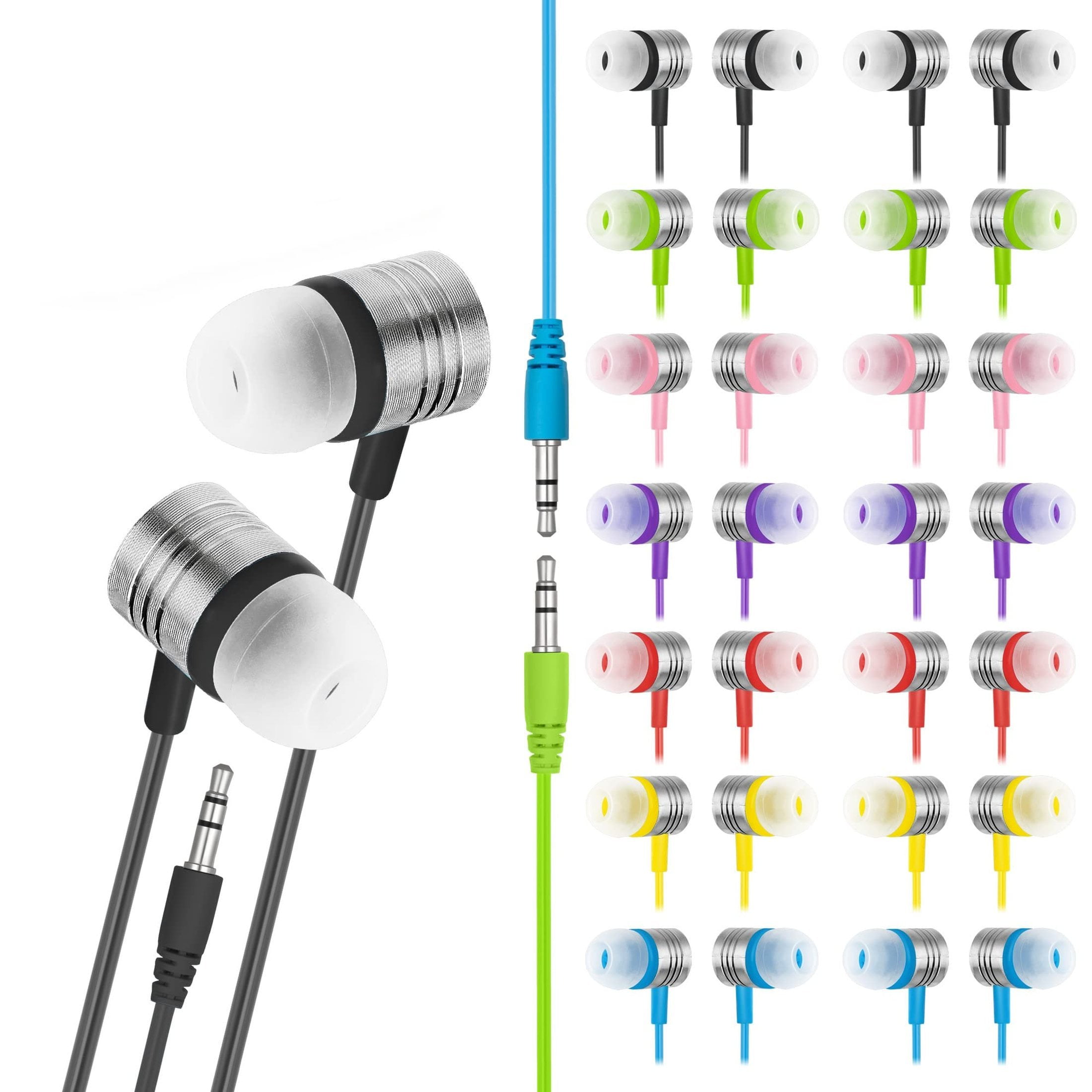 KidSafe Wired Earbuds: Pack of 10 Disposable In-Ear Headphones ...
