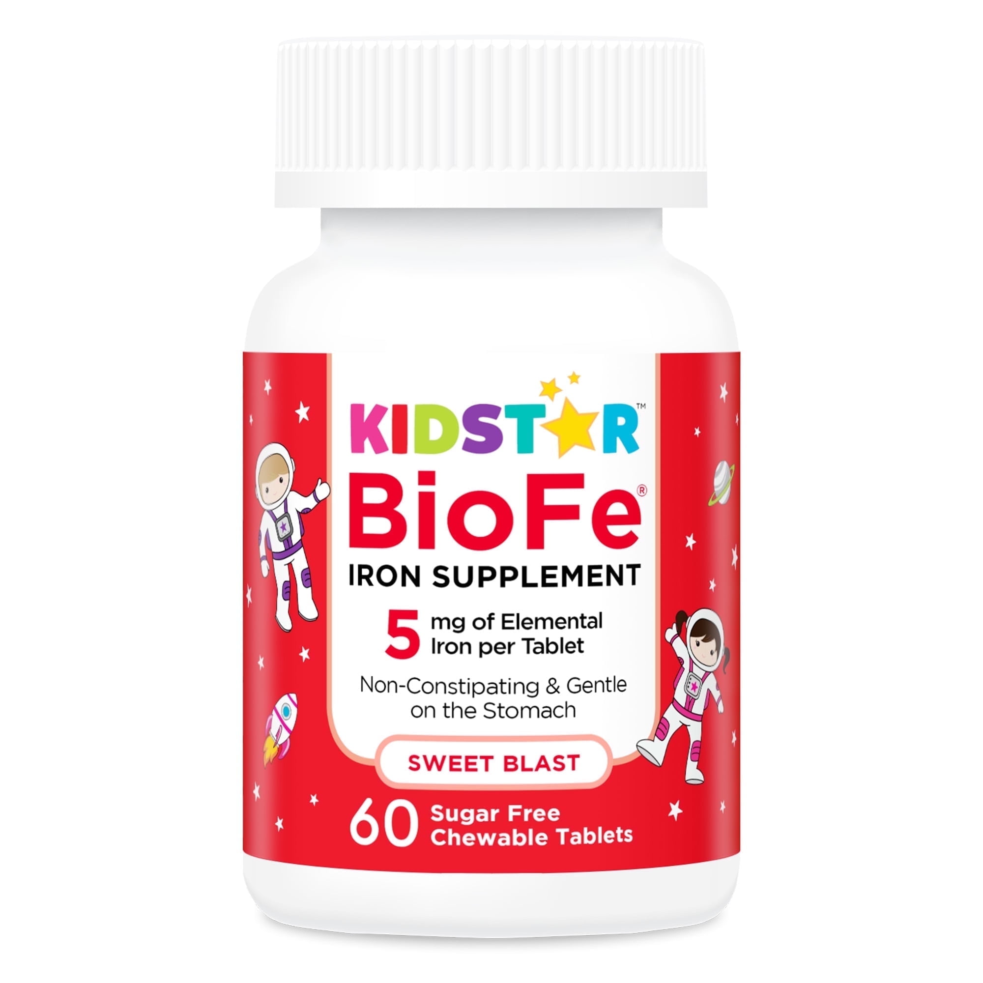 KidStar Nutrients BioFe Pure Iron Chewable Tablets, 5 mg Elemental Iron ...