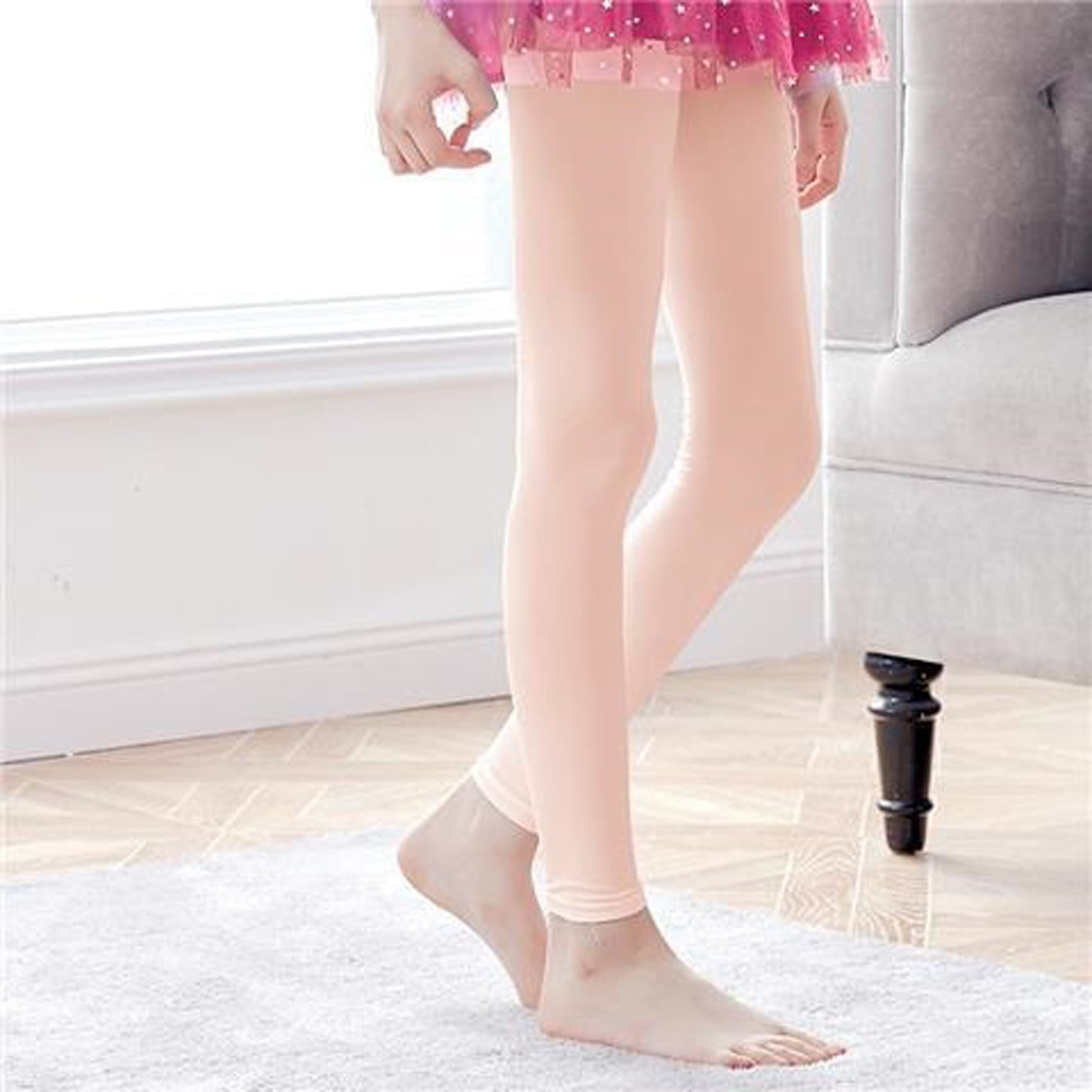 Krdevn Girls Footless Ballet Tights Girl Dance Tights Little Girls ...
