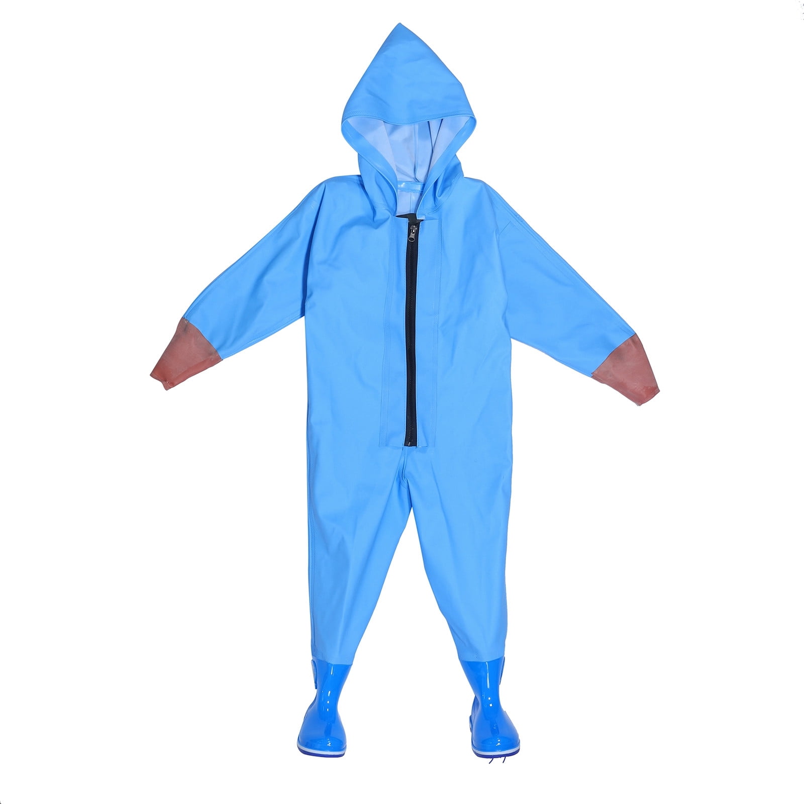 Kidagic Kids Toddler Rain Suit for Boys Girls One Piece Hoodie Zipper Waterproof Coverall,Size14 ...