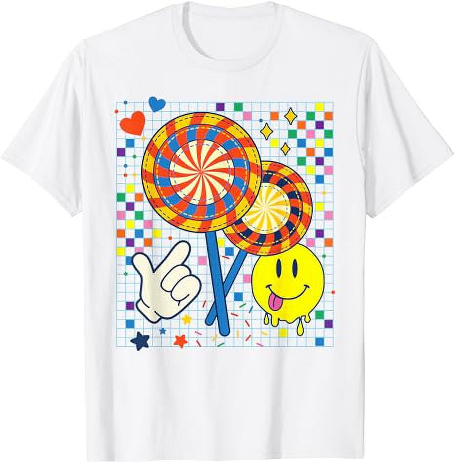 Kidcore Aesthetic Lollipop Candy Fabric Patches Decora Kei T-Shirt ...