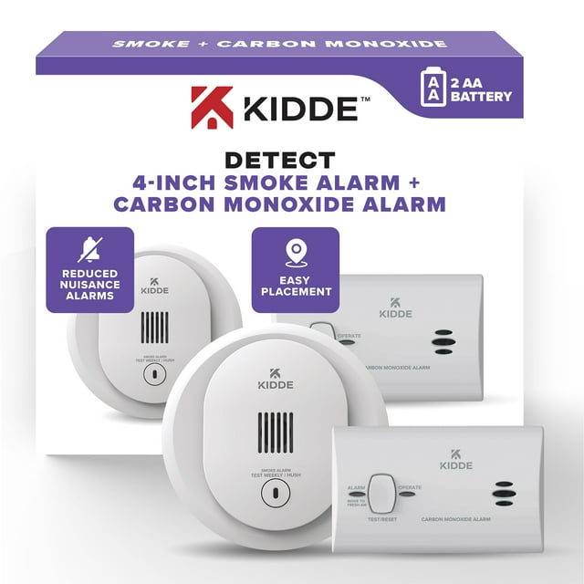Kidde Battery-Operated 4-inch Smoke Detector & Carbon Monoxide Value ...