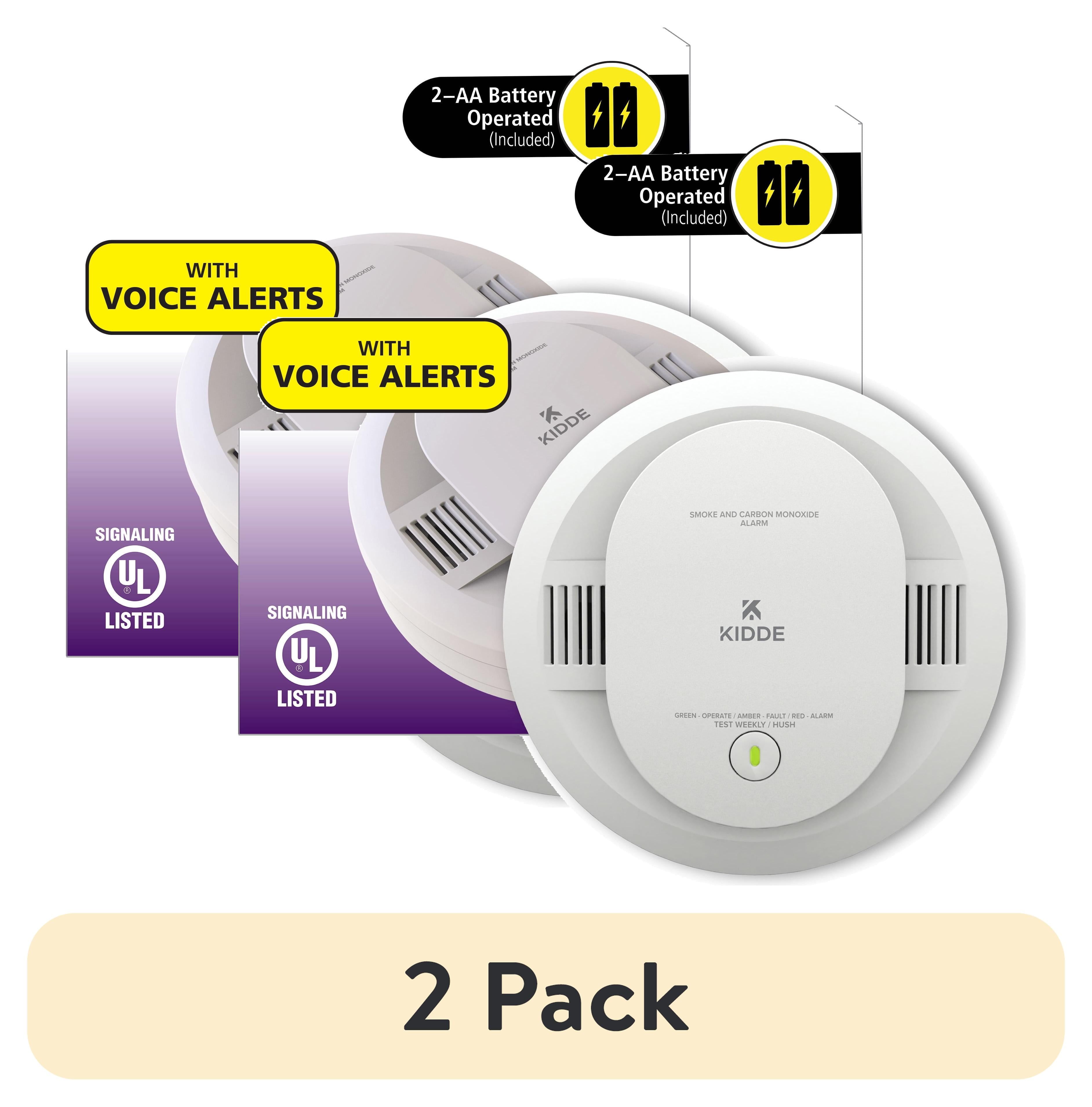 (2 pack) Kidde Battery Operated Smoke & Carbon Monoxide Detector with LED Lights & Voice Alerts ...